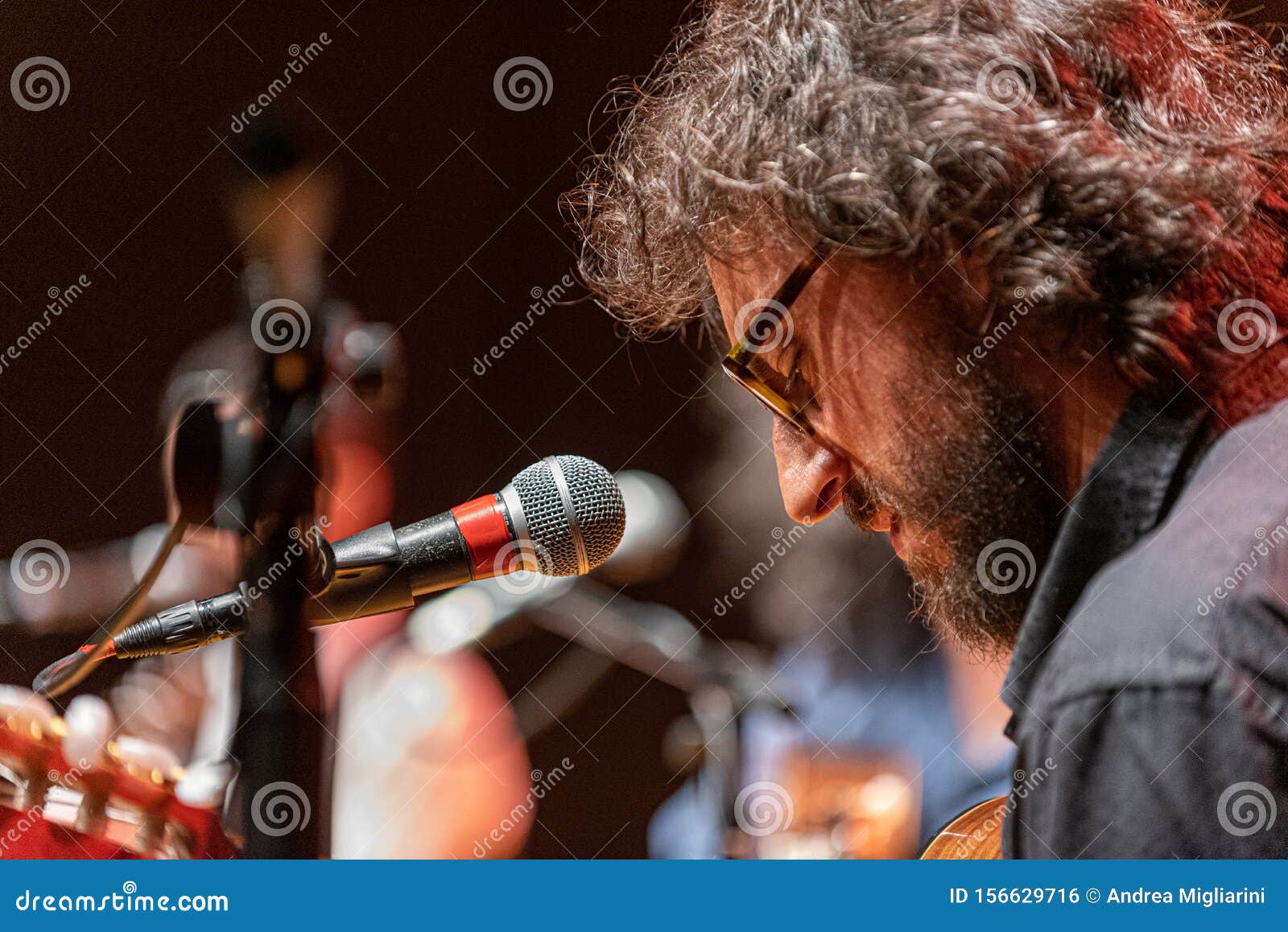Intense Expression of a Musician Playing on a Stage Stock Photo - Image ...