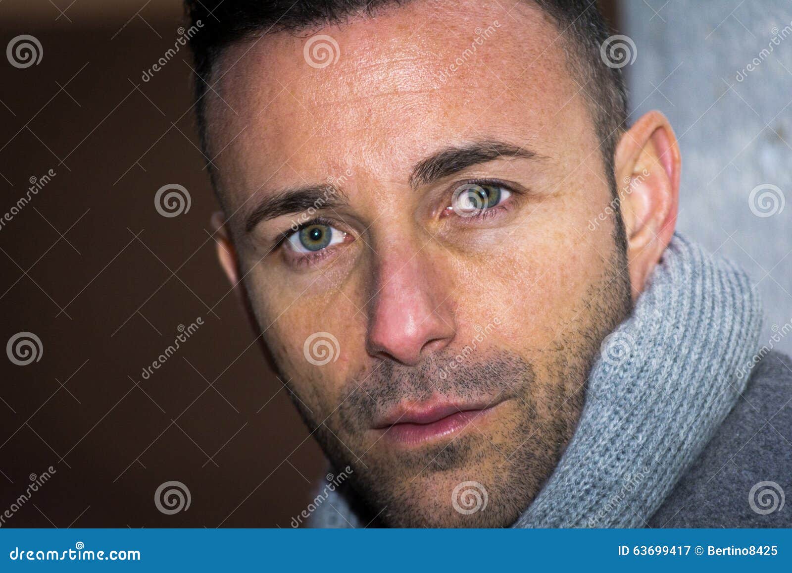 Intense eyes of a boy stock image. Image of clear, scarf - 63699417
