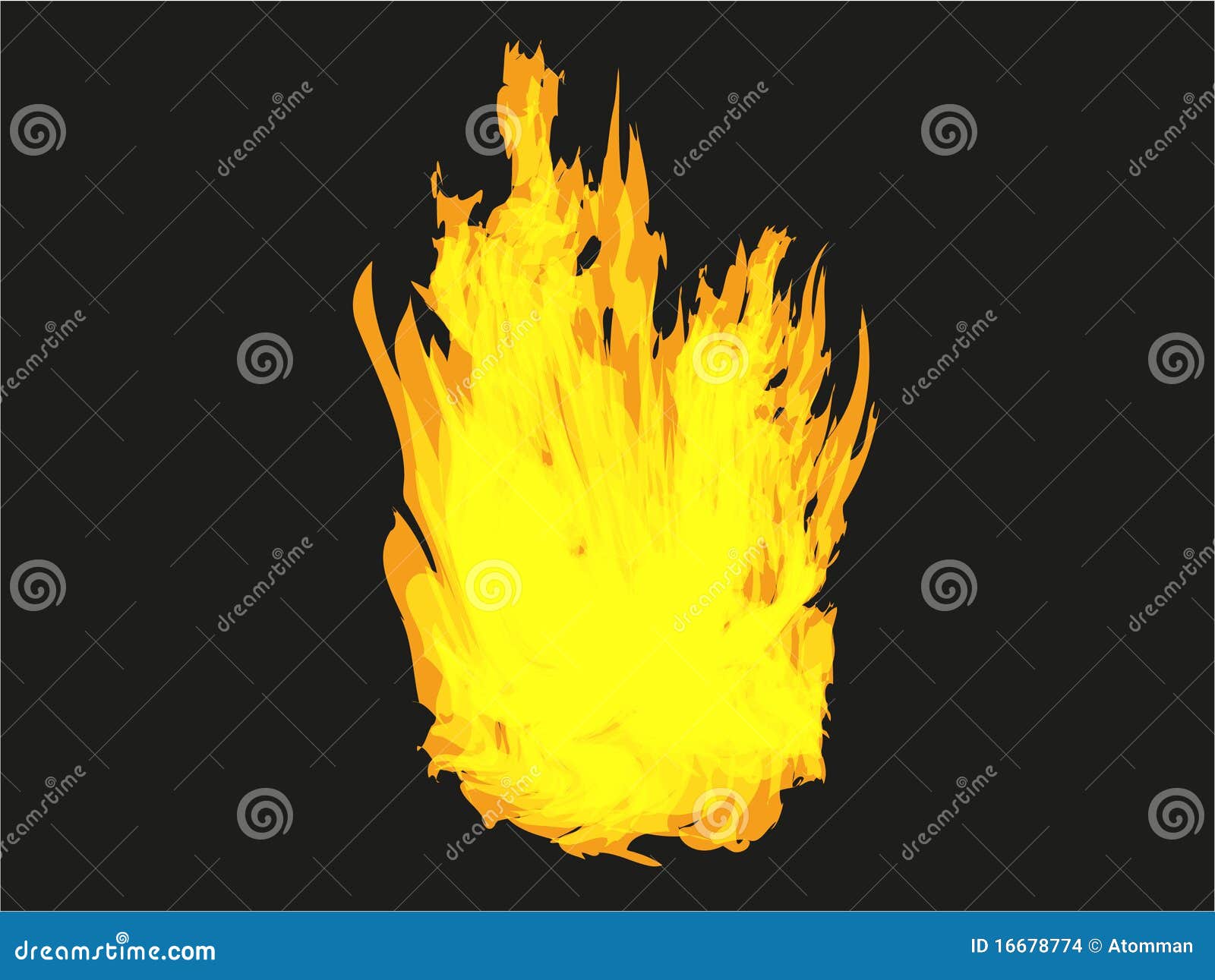 Intense fire burning stock vector. Illustration of flammable - 16678774