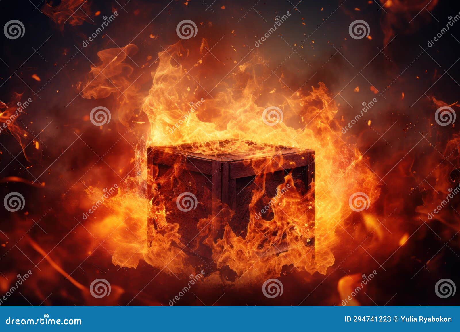 Intense Fire Cube Background. Generate Ai Stock Image - Image of ...