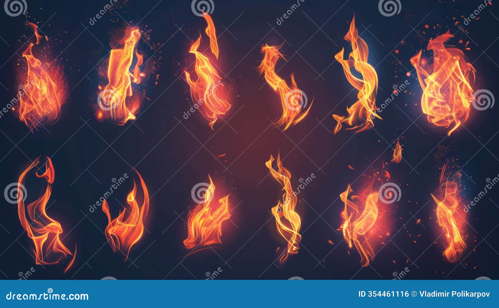Intense Fire Flames on a Dark Backdrop. Suitable for Graphic Design ...