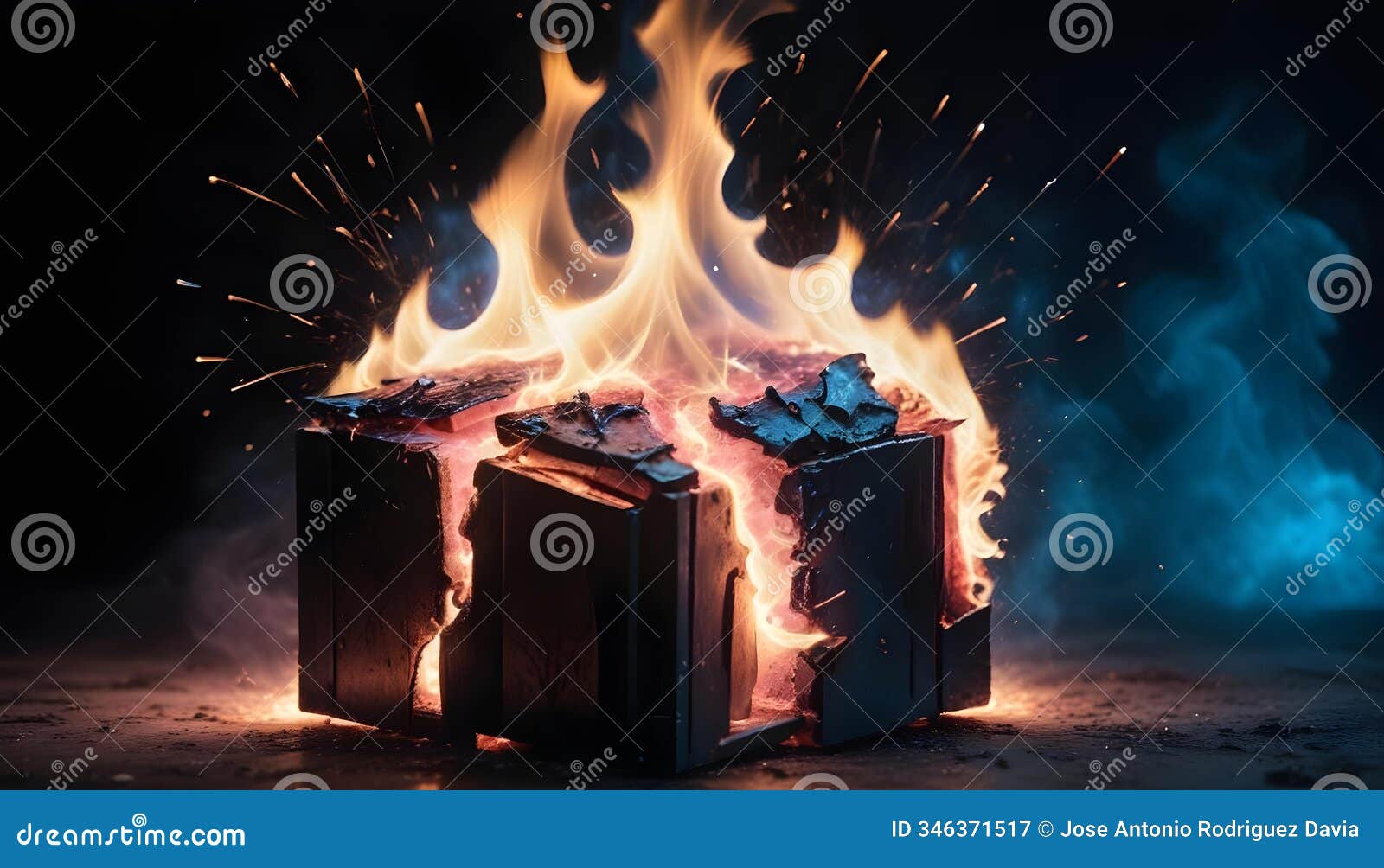 Intense Flames From A Massive Forest Fire, Generative Ai. Flames Light ...