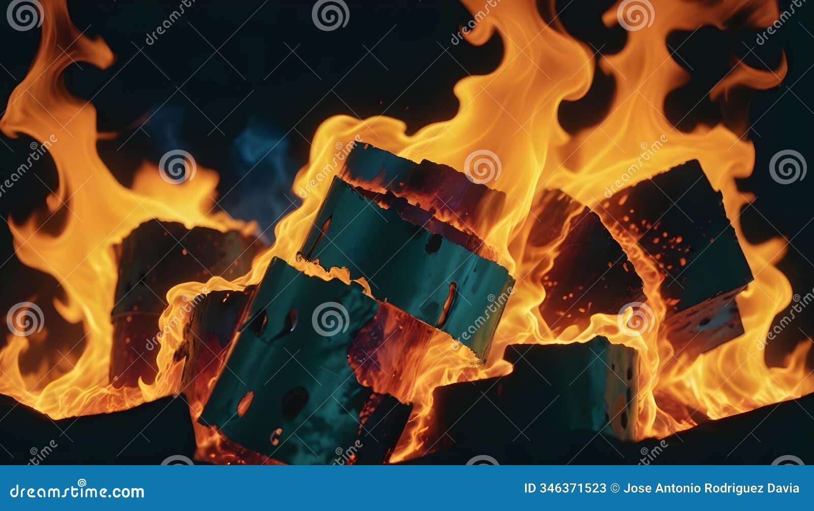 Intense Flames From A Massive Forest Fire, Generative Ai. Flames Light ...