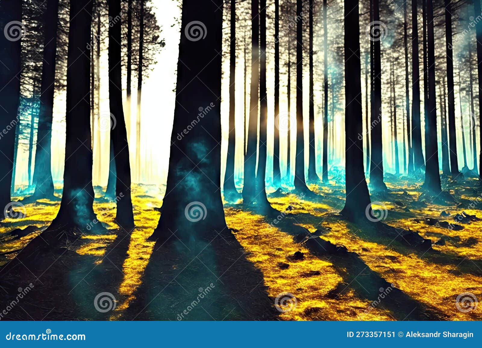 Intense Flames From A Massive Forest Fire, Generative Ai. Flames Light ...