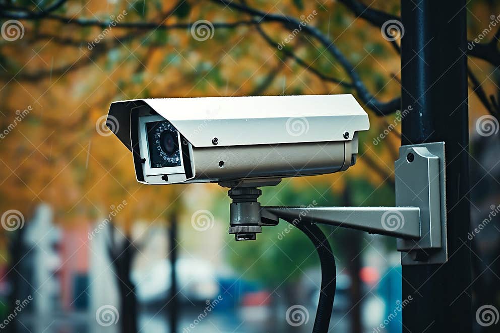 Intense Focus on a City S Camera. AI Stock Photo - Image of privacy, closeup: 288061880