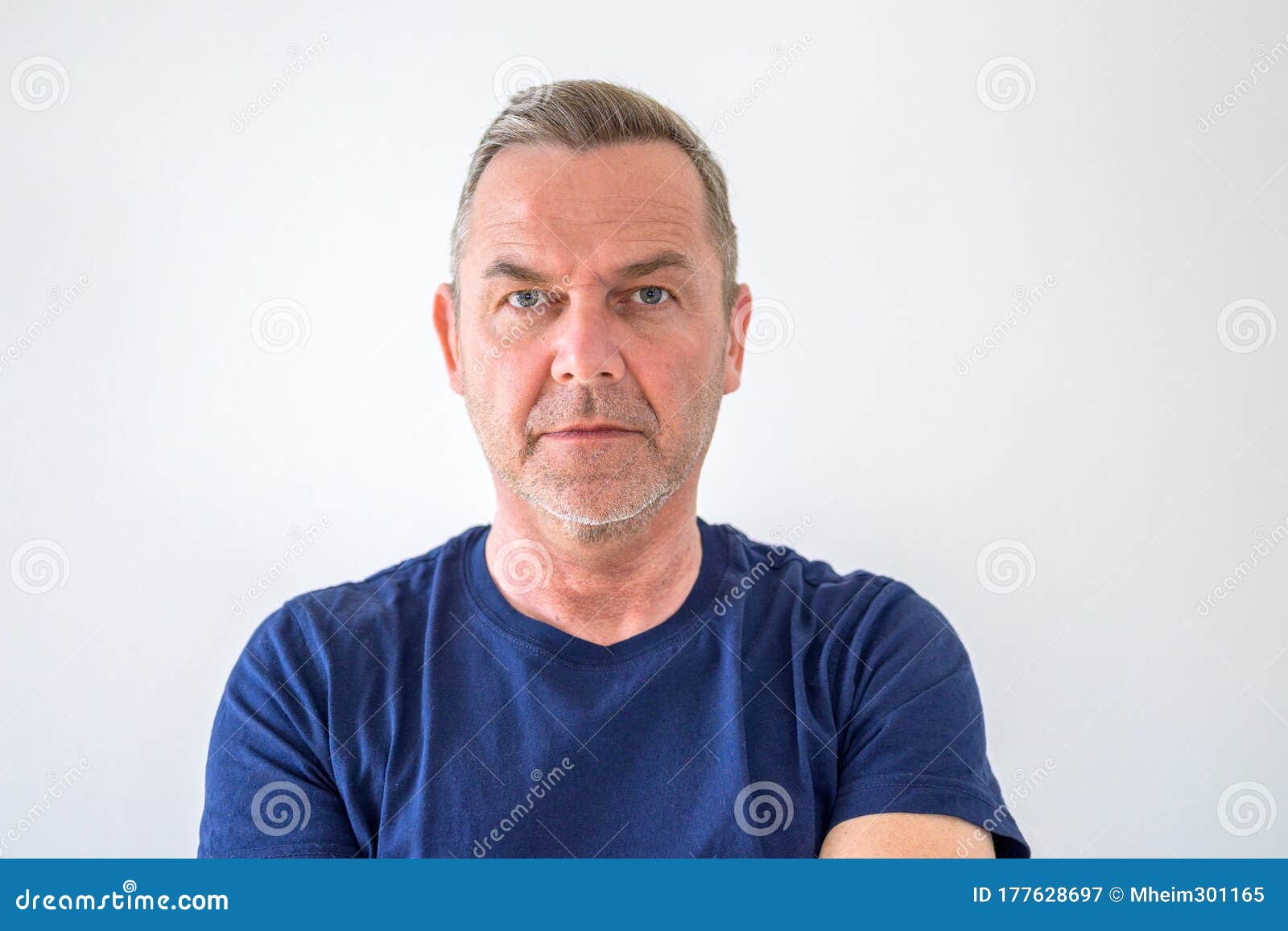 Intense Focused Middle-aged Man with Serious Look Stock Image - Image ...