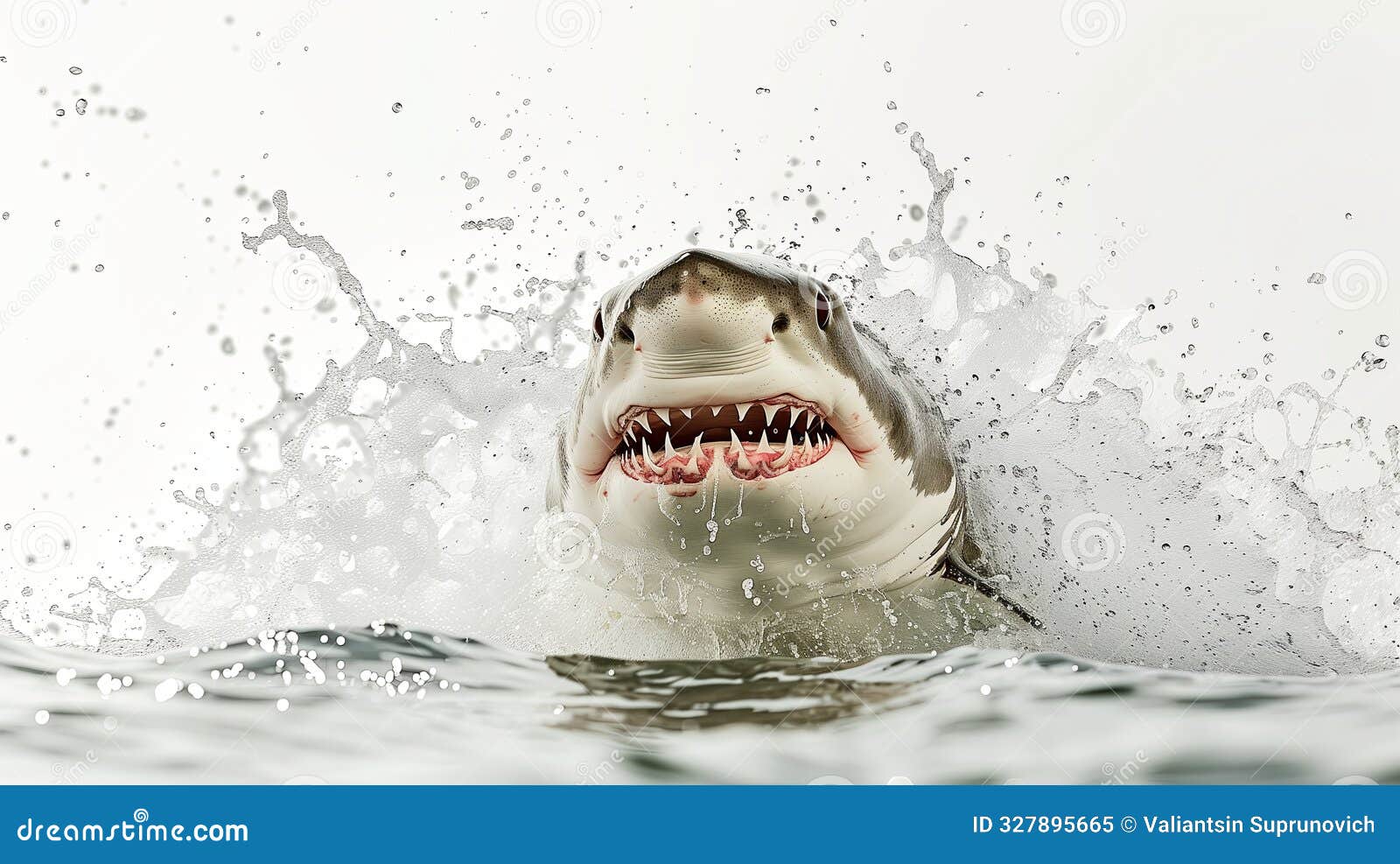 An Intense Graph Of A Bull Shark Attacking, Teeth Bared And Eyes ...