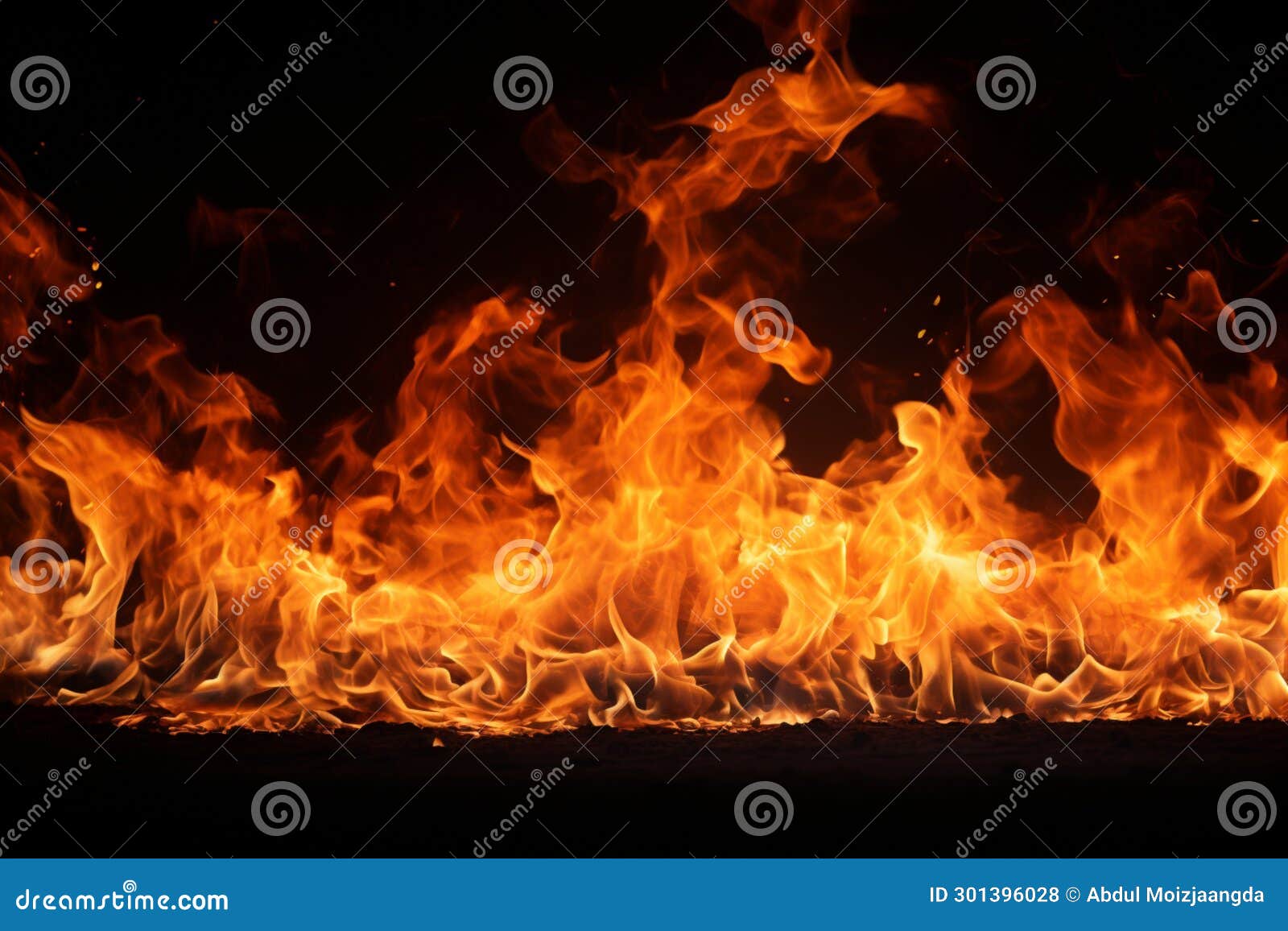 Intense Heat Mesmerizing Fire Flames on a Striking Black Backdrop Stock ...
