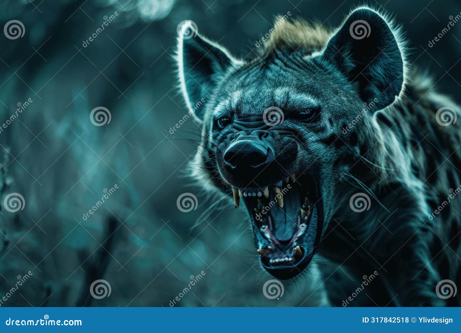 Intense Hyena Portrait with a Dramatic Expression Stock Photo - Image ...