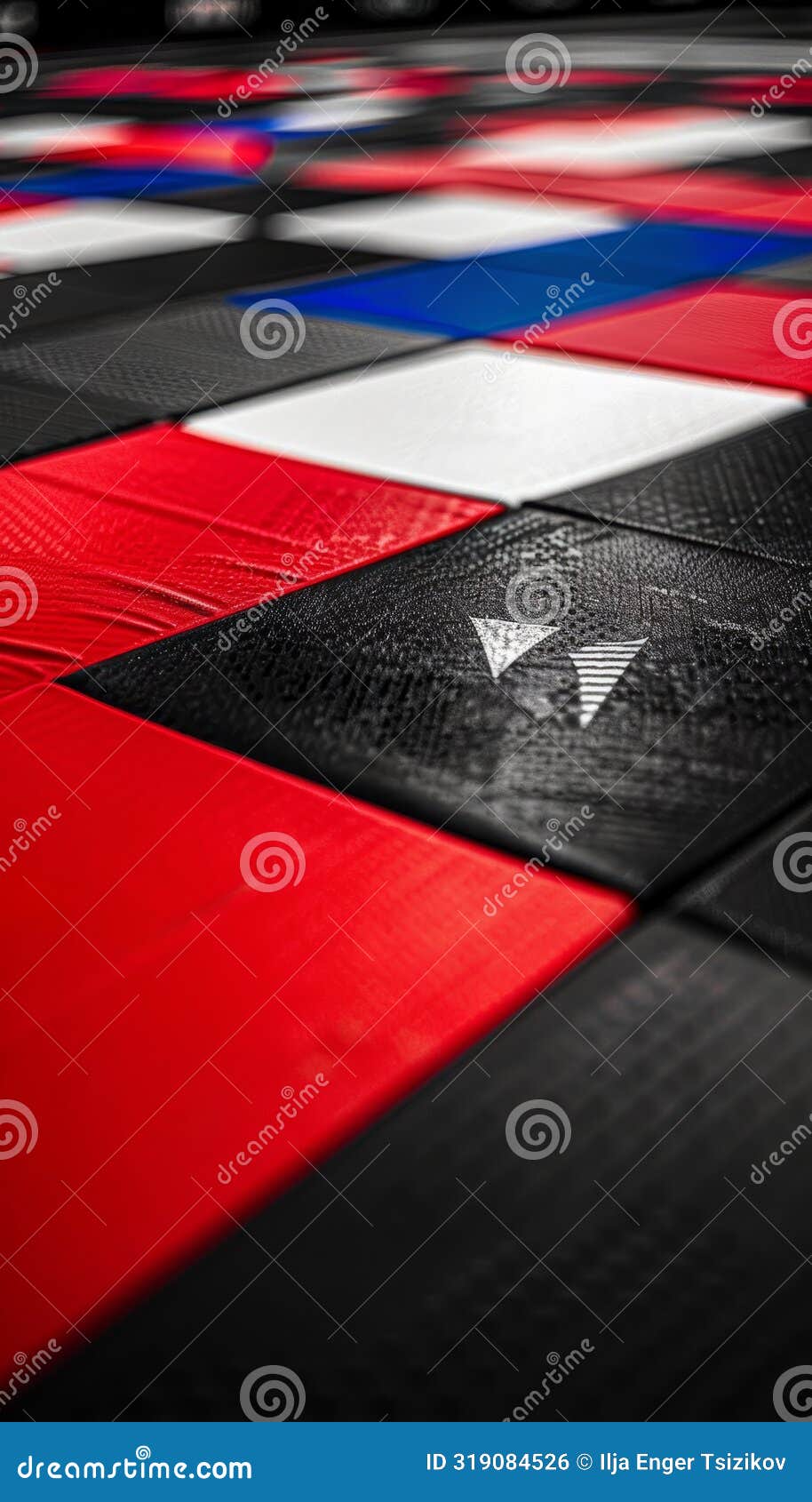 Intense Judo Mat with Scuff Marks, Symbolizing Dedication in Summer ...