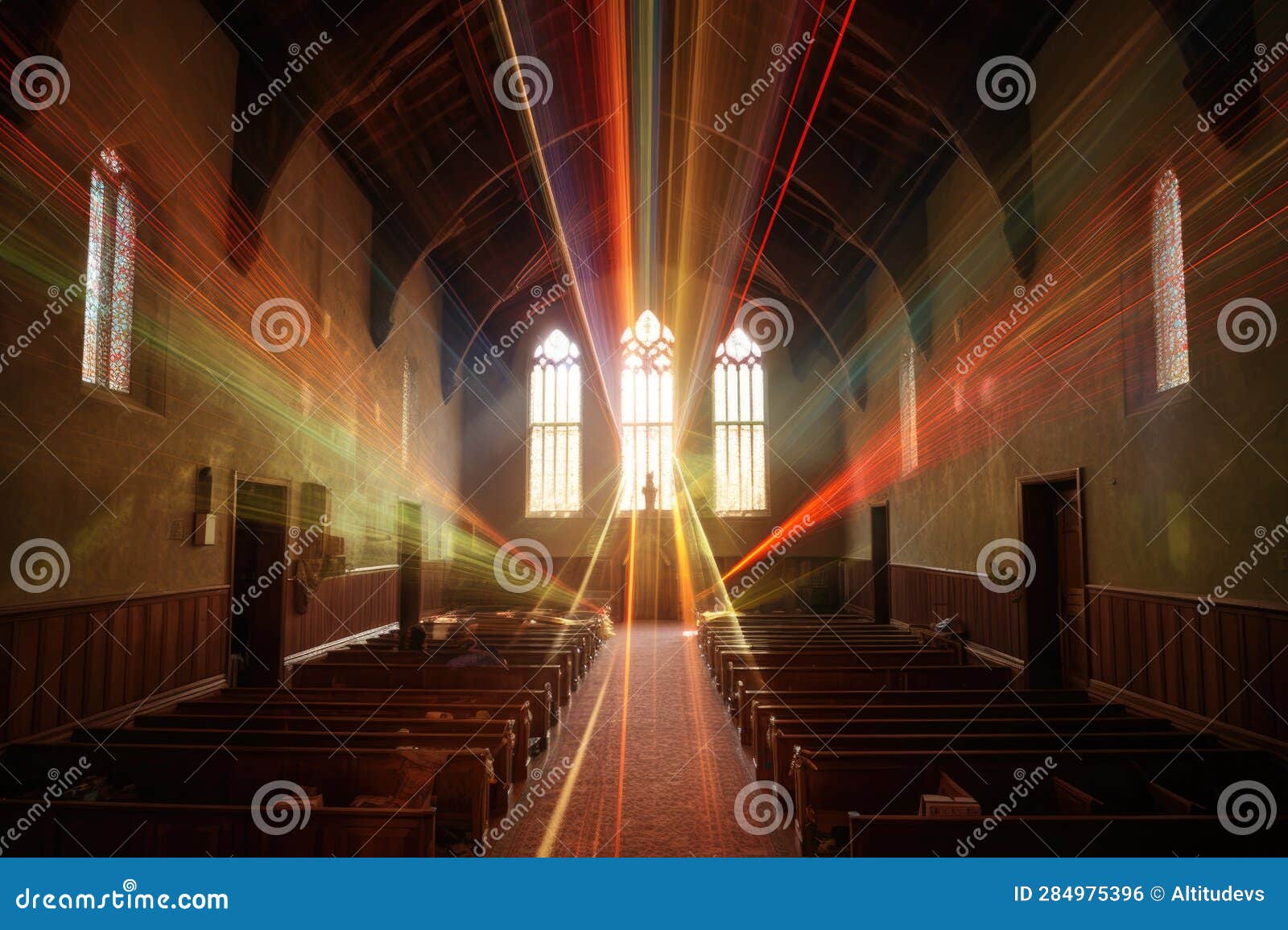 Intense Laser Light Rays Converging at a Focal Point Stock Illustration ...