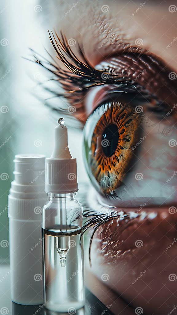 An Intense Macro Shot of a Human Eye with a Droplet Reflecting an ...