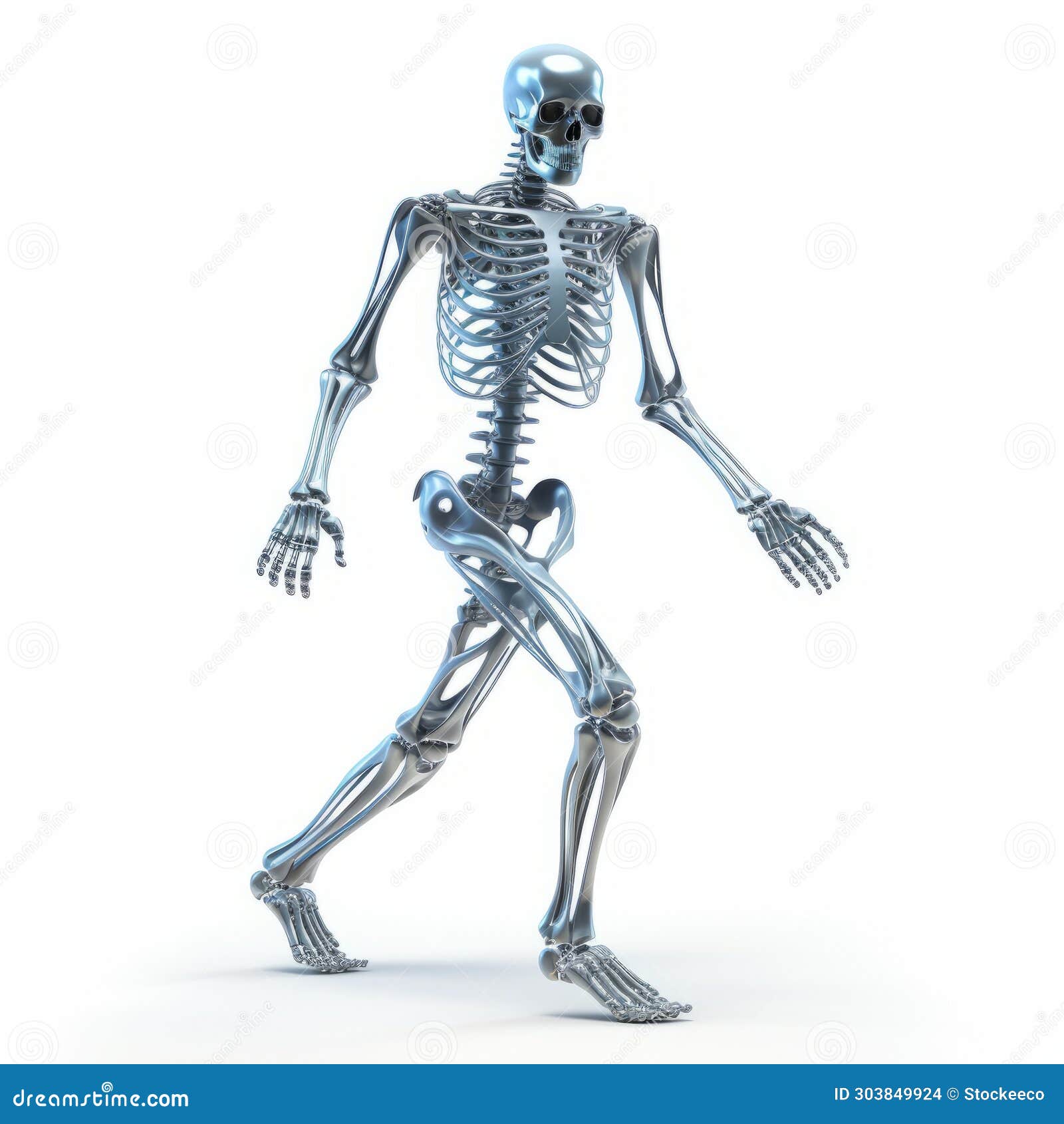 Intense Movement: 3d Skeleton in Silver - Orthogonal, Low Resolution ...