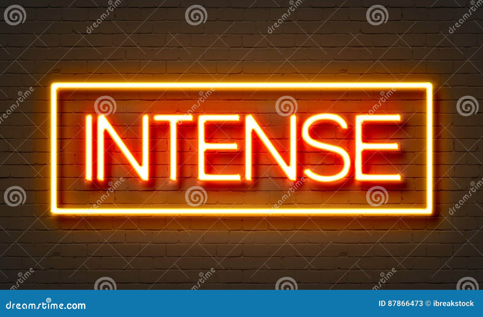 Intense Neon Sign on Brick Wall Background. Stock Illustration ...