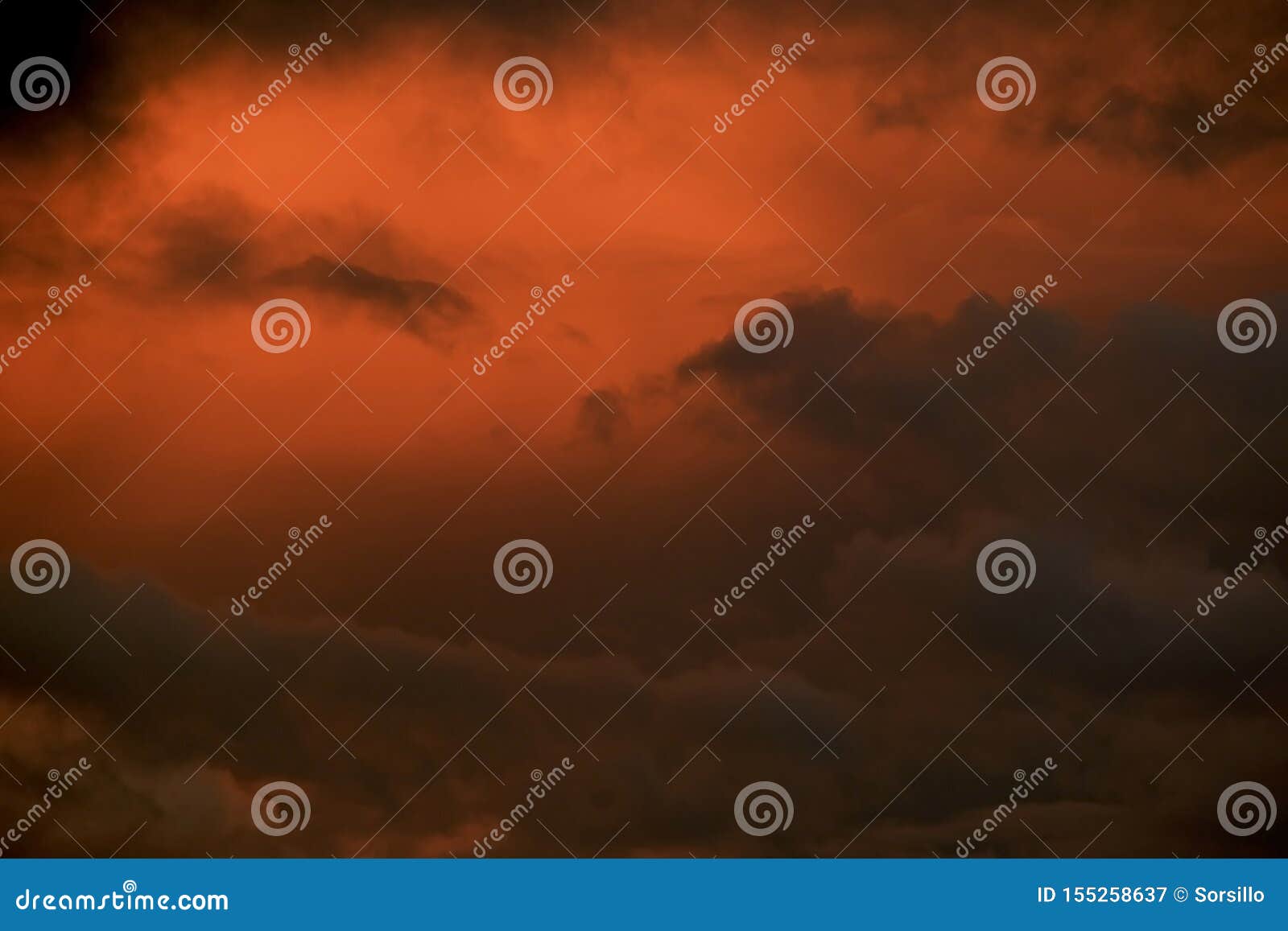 Intense Orange Sunset Cloudy Sky Stock Image - Image of summer, stormy ...