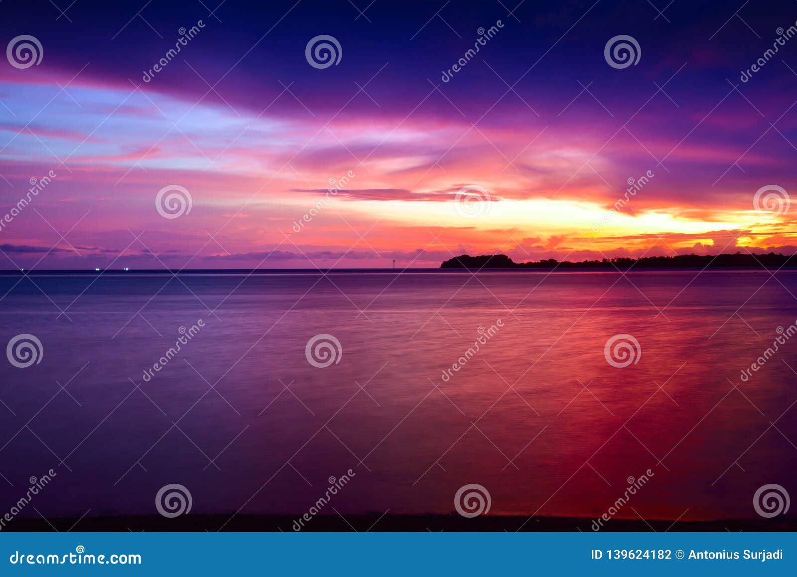 Intense Orange Sunset at Remote Isolated Tropical Beach Stock Photo ...