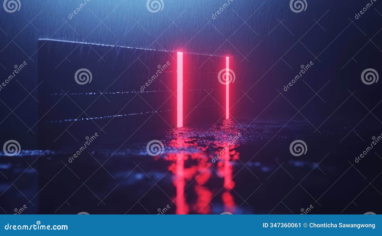 Intense Red Light Beam on Black Background, Abstract Illumination ...