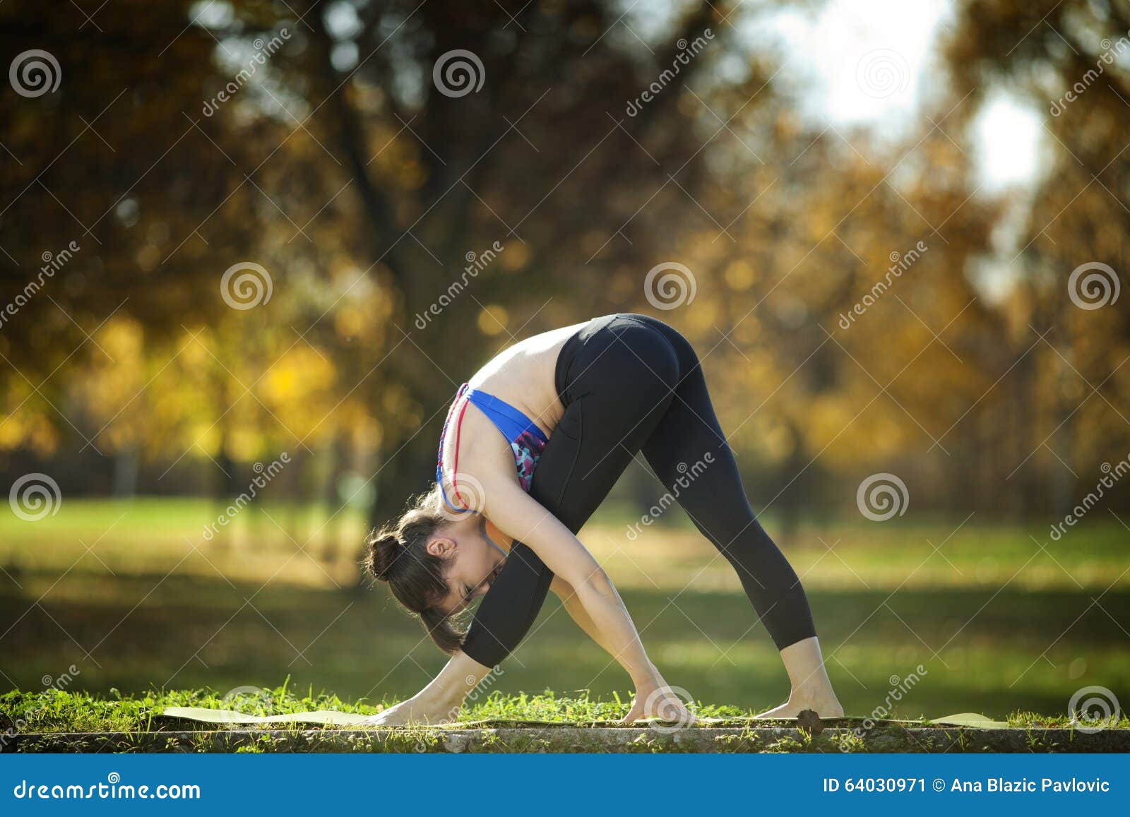 Intense side stretch pose stock image. Image of outdoors - 64030971