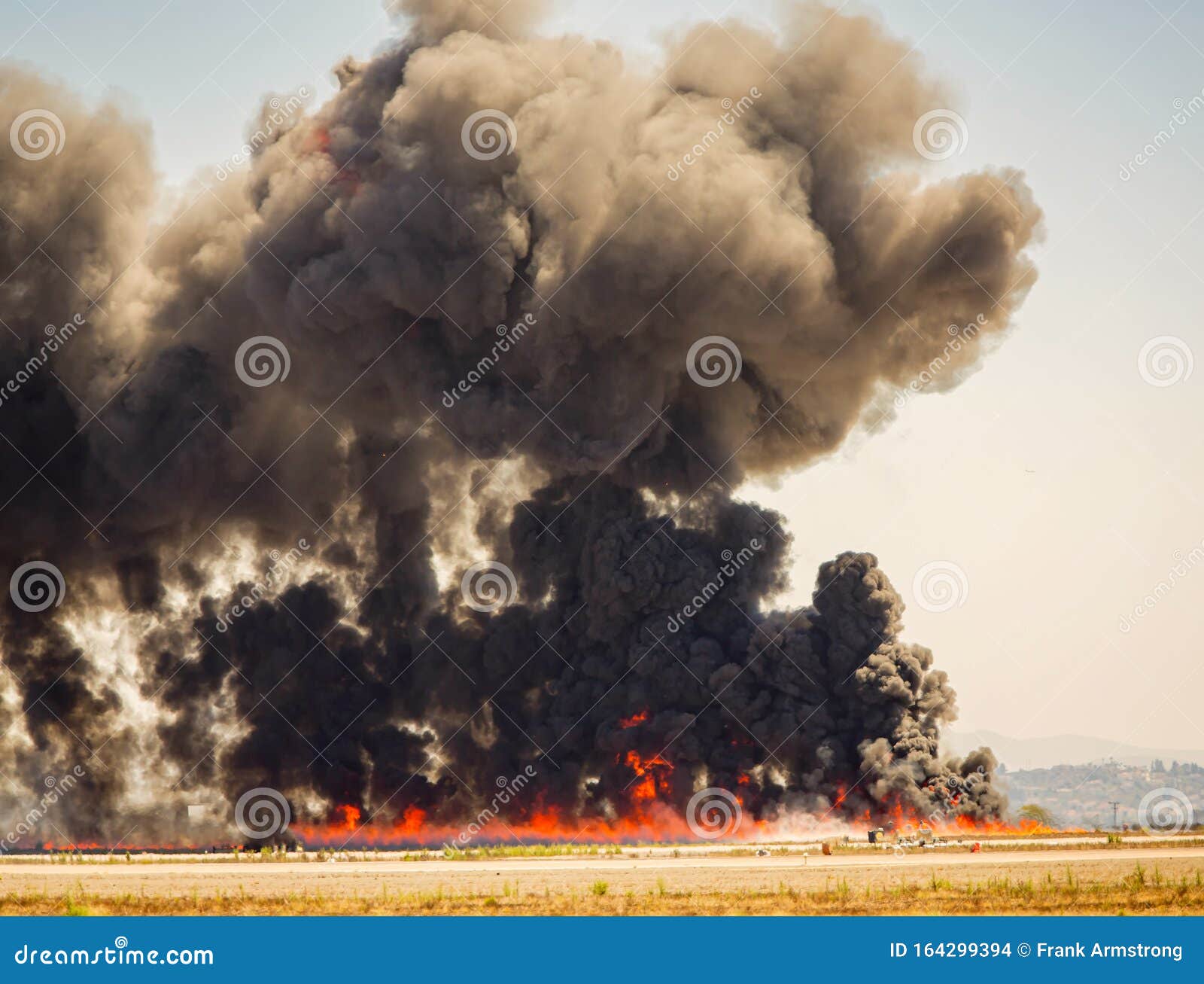 Intense Smoke and Fire from Munitions Explosion Stock Photo - Image of ...