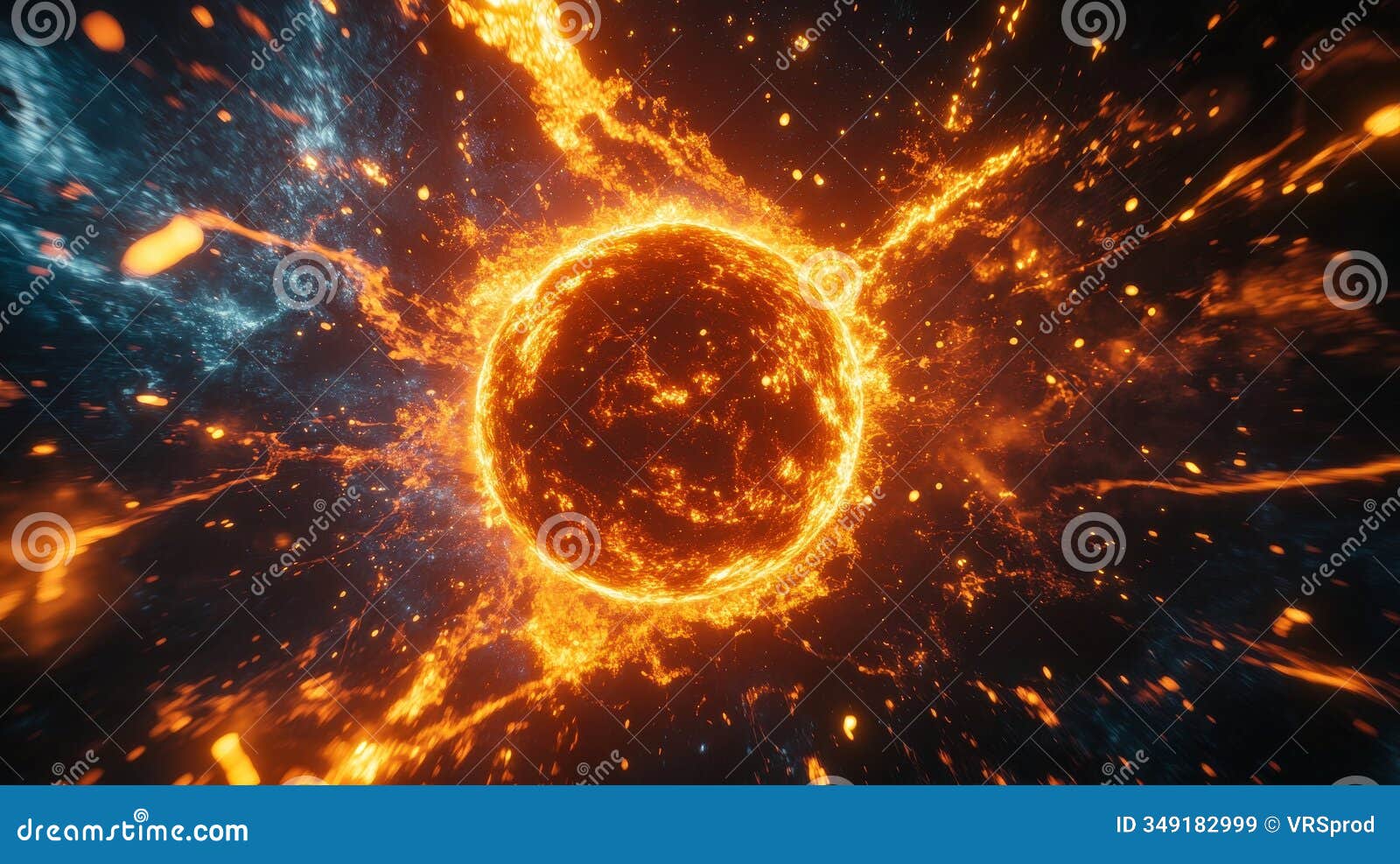 Intense Solar Core Explosion in Outer Space, Fiery Visuals Stock Image ...