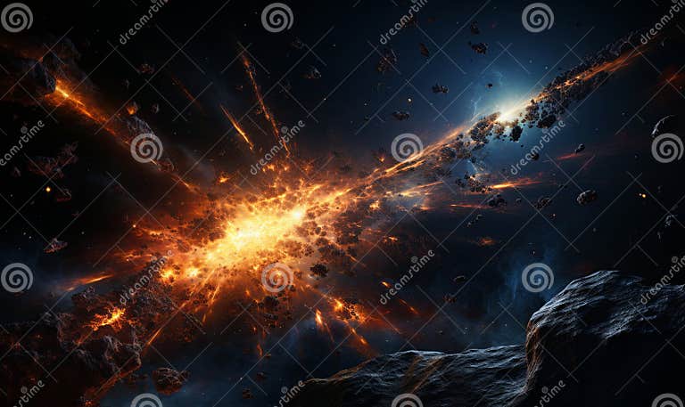 Intense Space Scene with Exploding Star Stock Photo - Image of explosion, phenomenon: 325424514