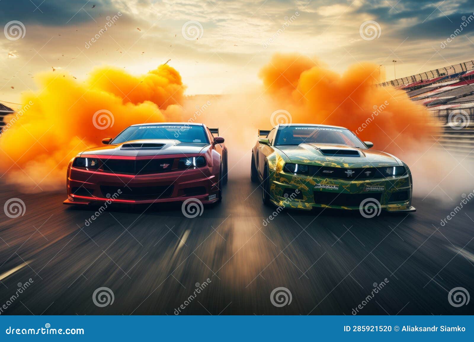 Intense Speed Battle for Title Drag Race Start Stock Photo - Image of ...