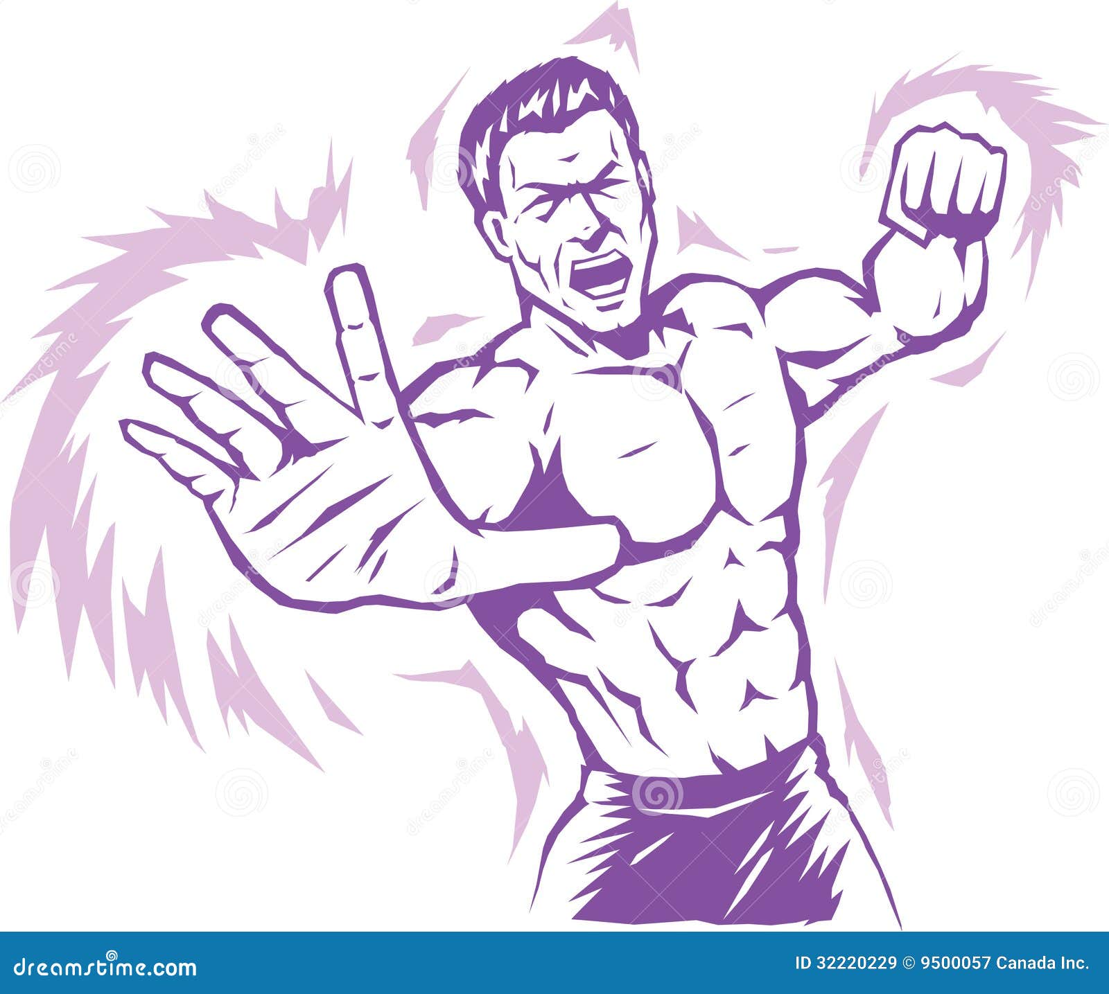 Intense stylized puncher stock vector. Illustration of fighter - 32220229