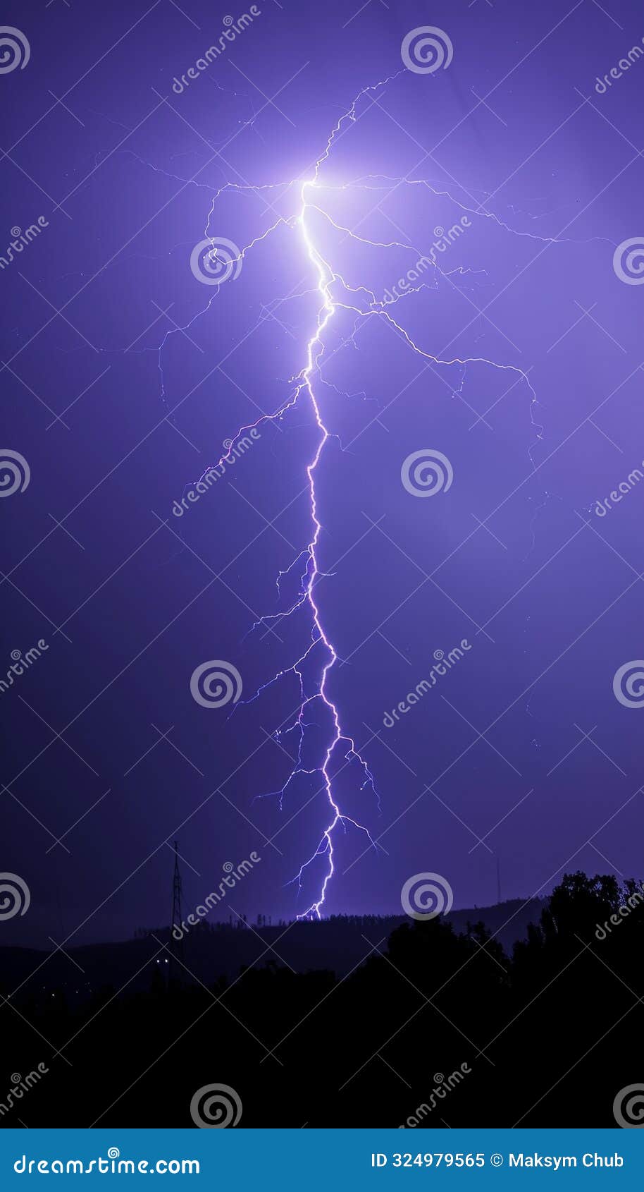 A Dramatic Electric Storm Illuminates The Night Sky With Intense ...