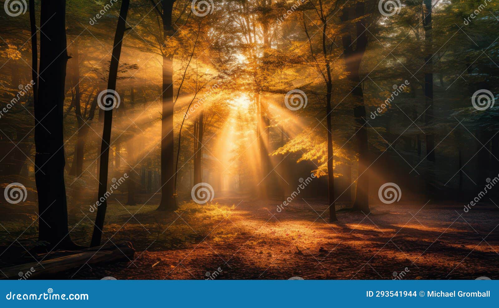 Intense Sun with Lots of Long Sunrays Shining in the Middle of a ...