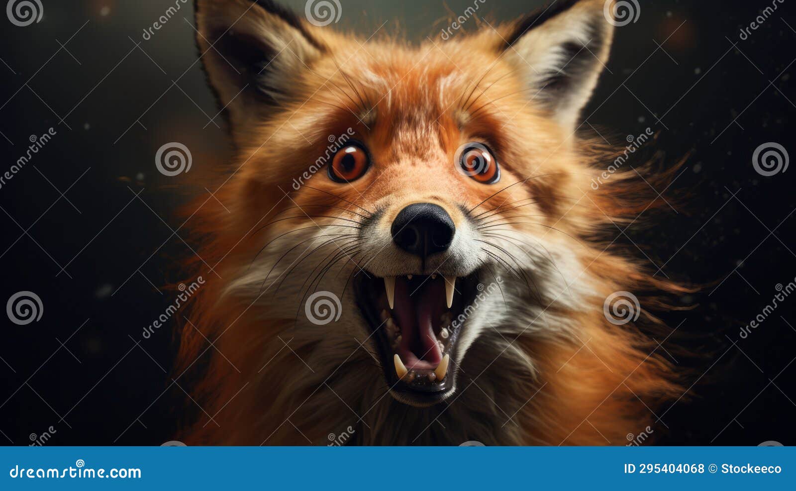 Intense and Surprised Fox: Hyper-realistic Vray Tracing Image Stock ...