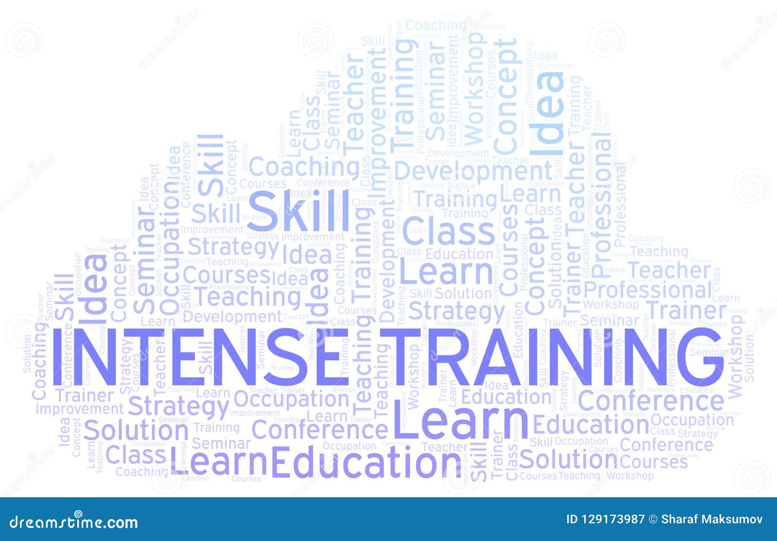 Intense Training Word Cloud. Stock Illustration - Illustration of white ...