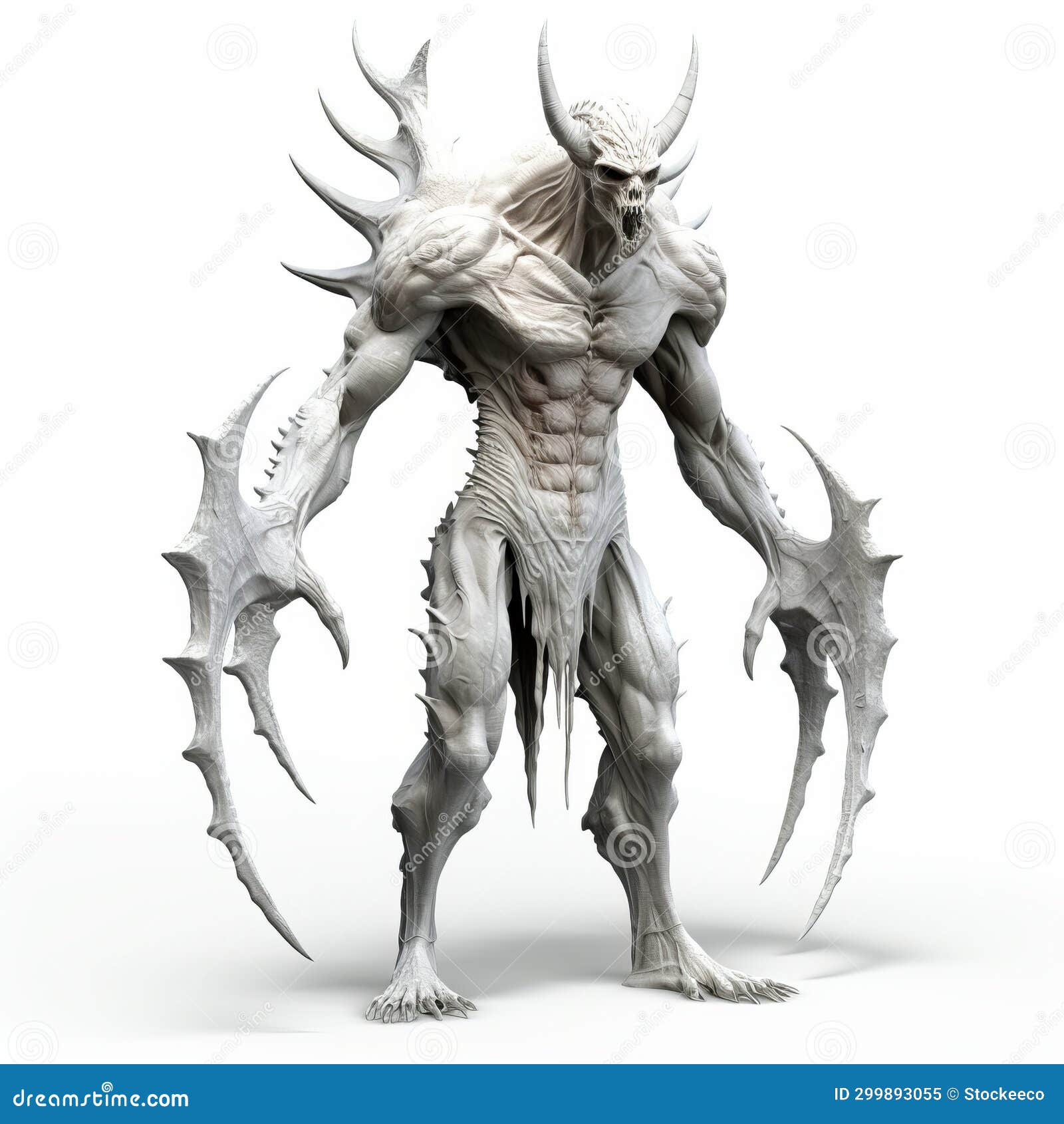 Intense White Demon: a Captivating Cryengine Figure with Sharp Claws ...
