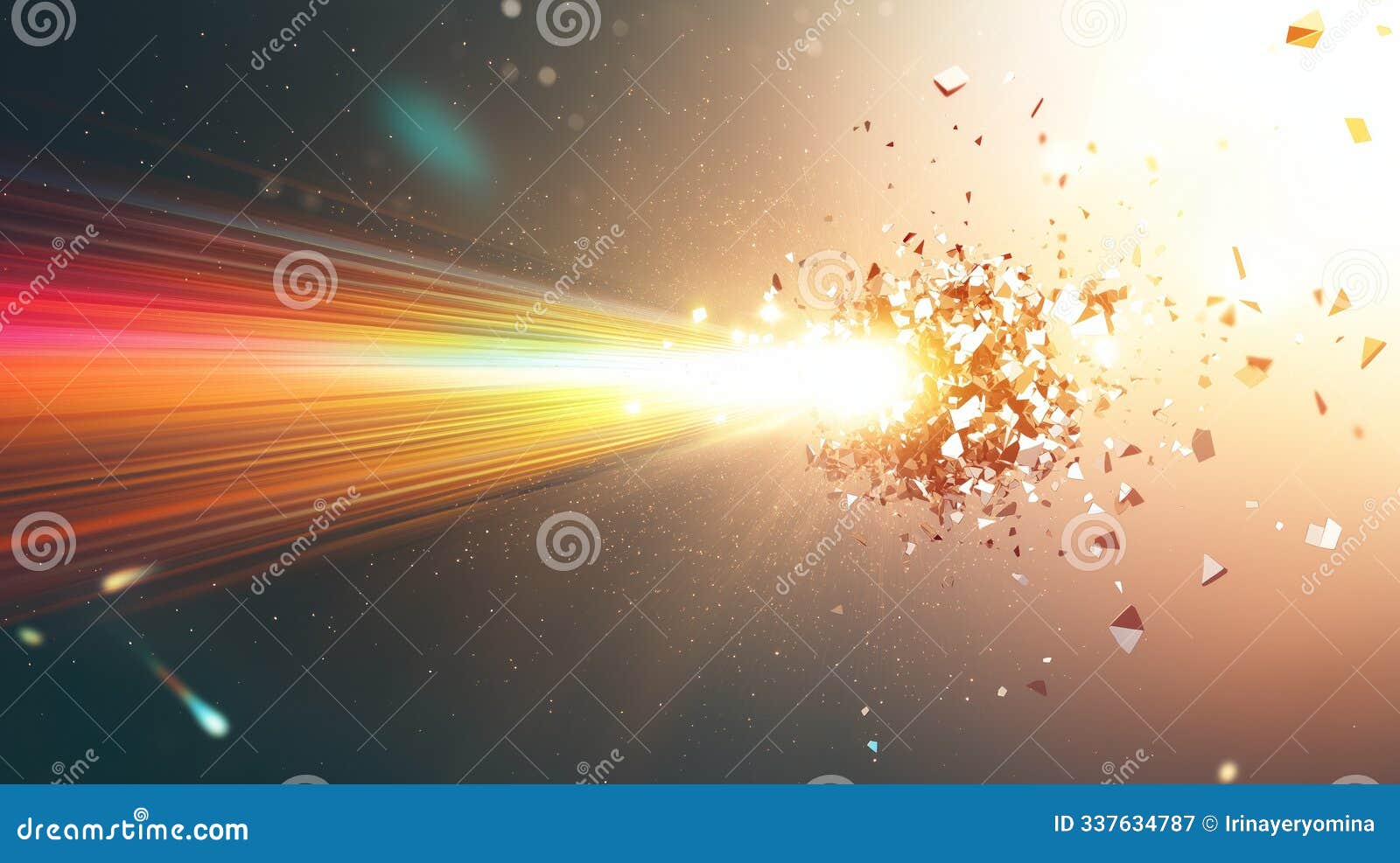 Intense White LED Light Ray Intersects a Prism, Creating a Vibrant ...