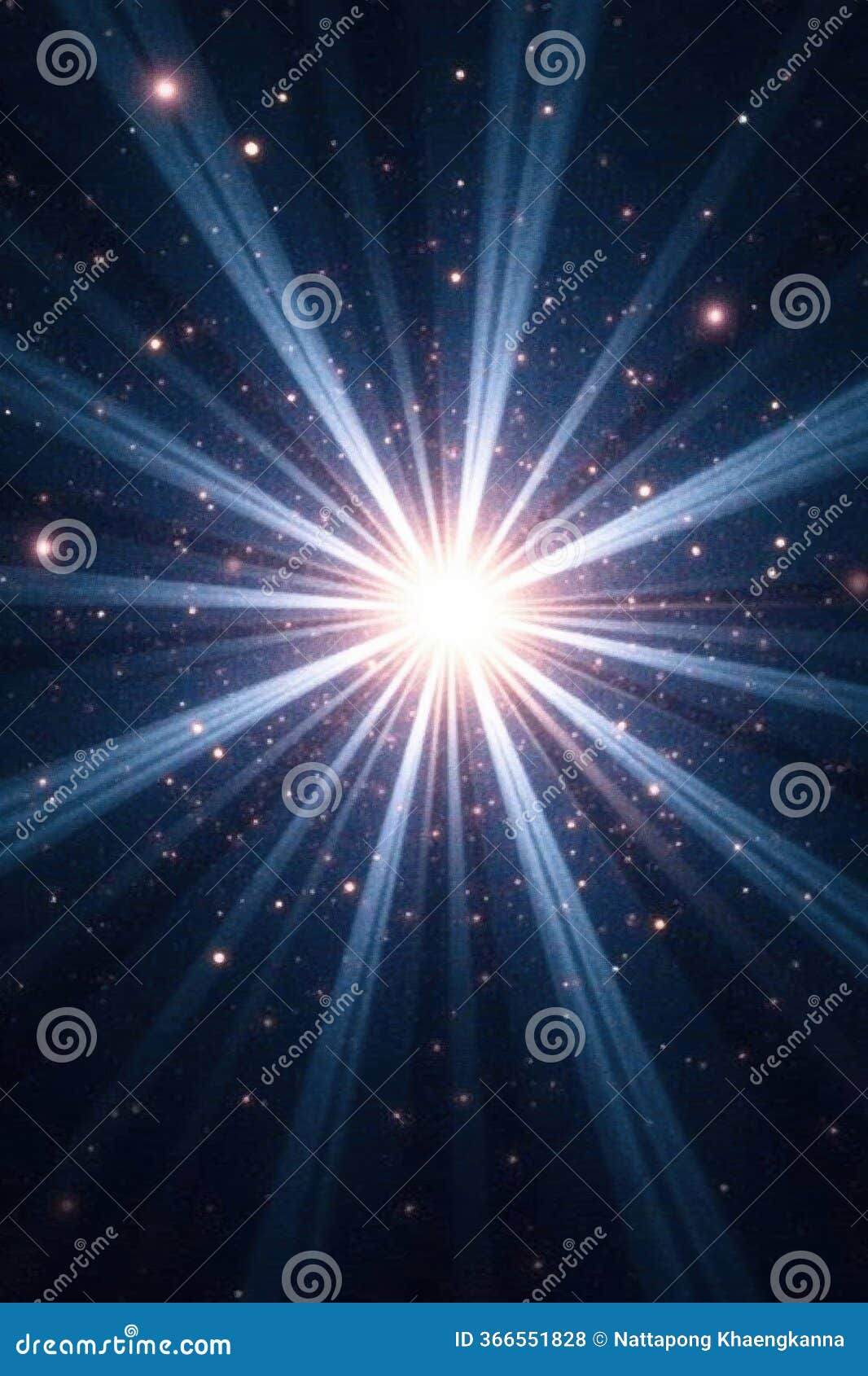 Intense White Lens Flare On Black With Horizontal Streaks And Rainbow ...