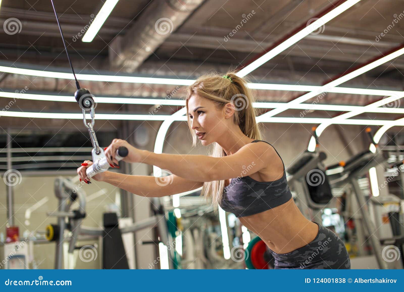 Intense Working Out with High Row Stock Photo - Image of concentration ...
