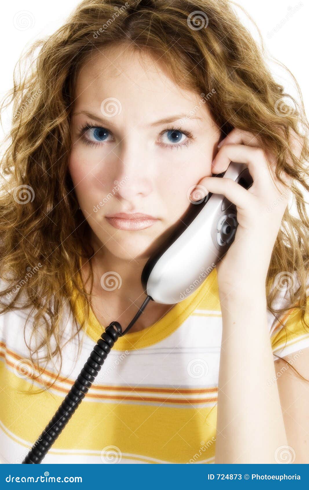 Intense Young Woman stock image. Image of upset, curly - 724873
