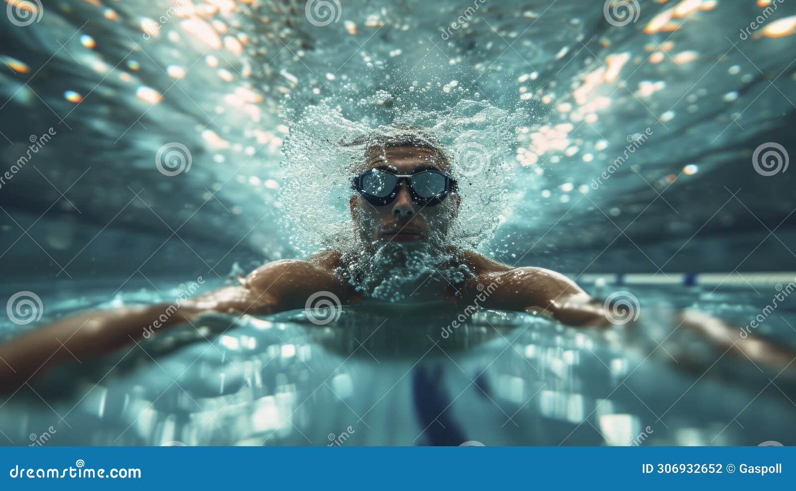 The Intensity of Competing in a Freestyle Swimming Sprint Stock ...