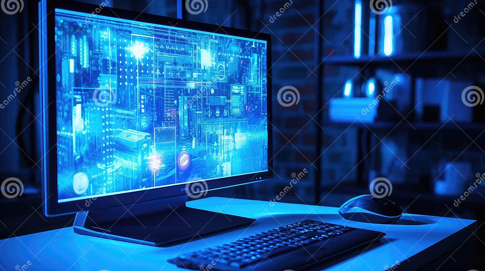 Intensity Computer Screen Light Stock Illustration - Illustration of ...