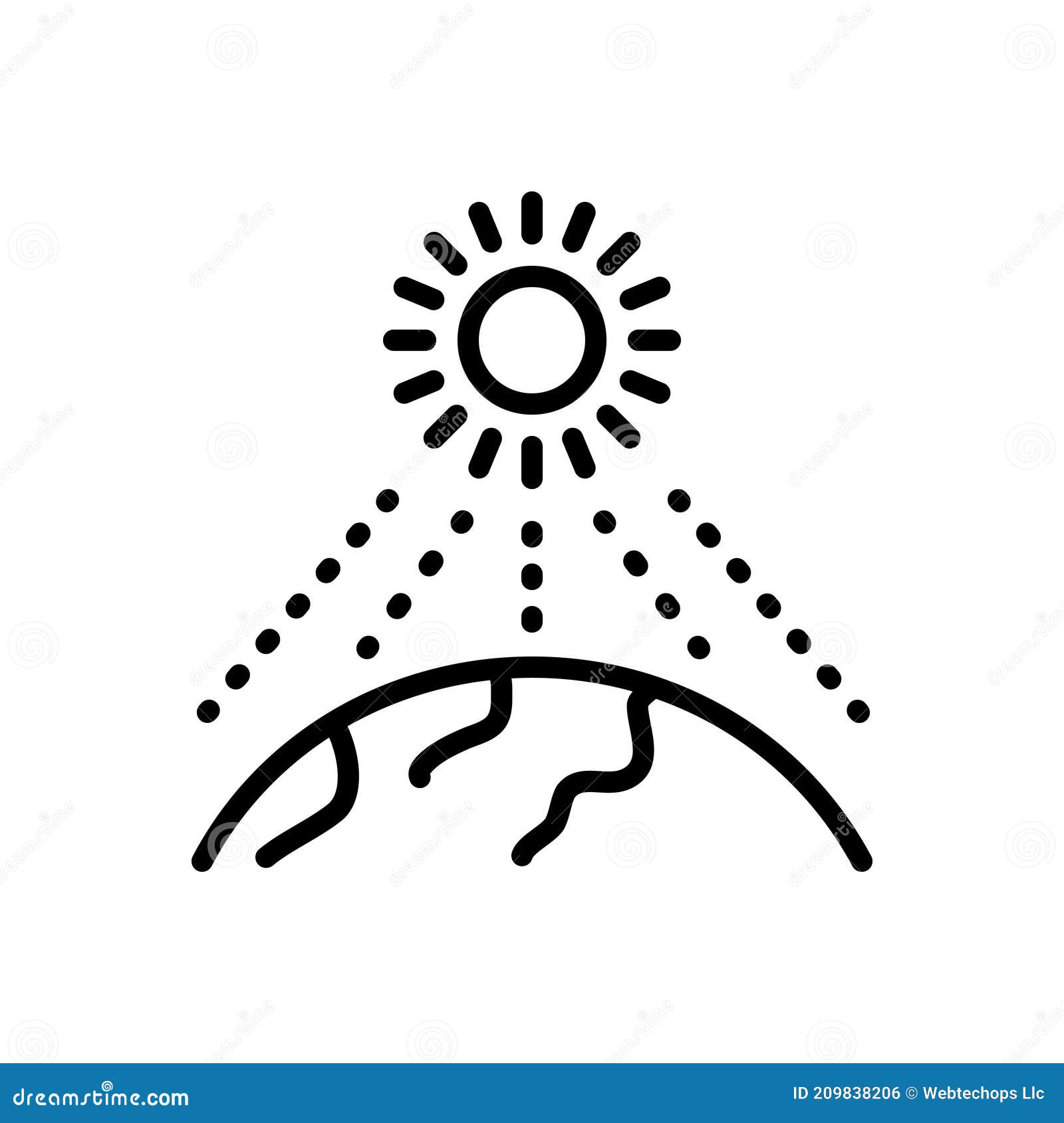 Black Line Icon for Intensity, Severity and Light Stock Vector ...