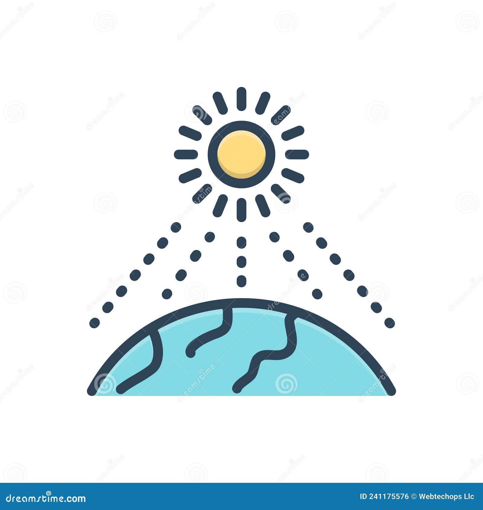 Color Illustration Icon for Intensity, Sun and World Stock Illustration ...