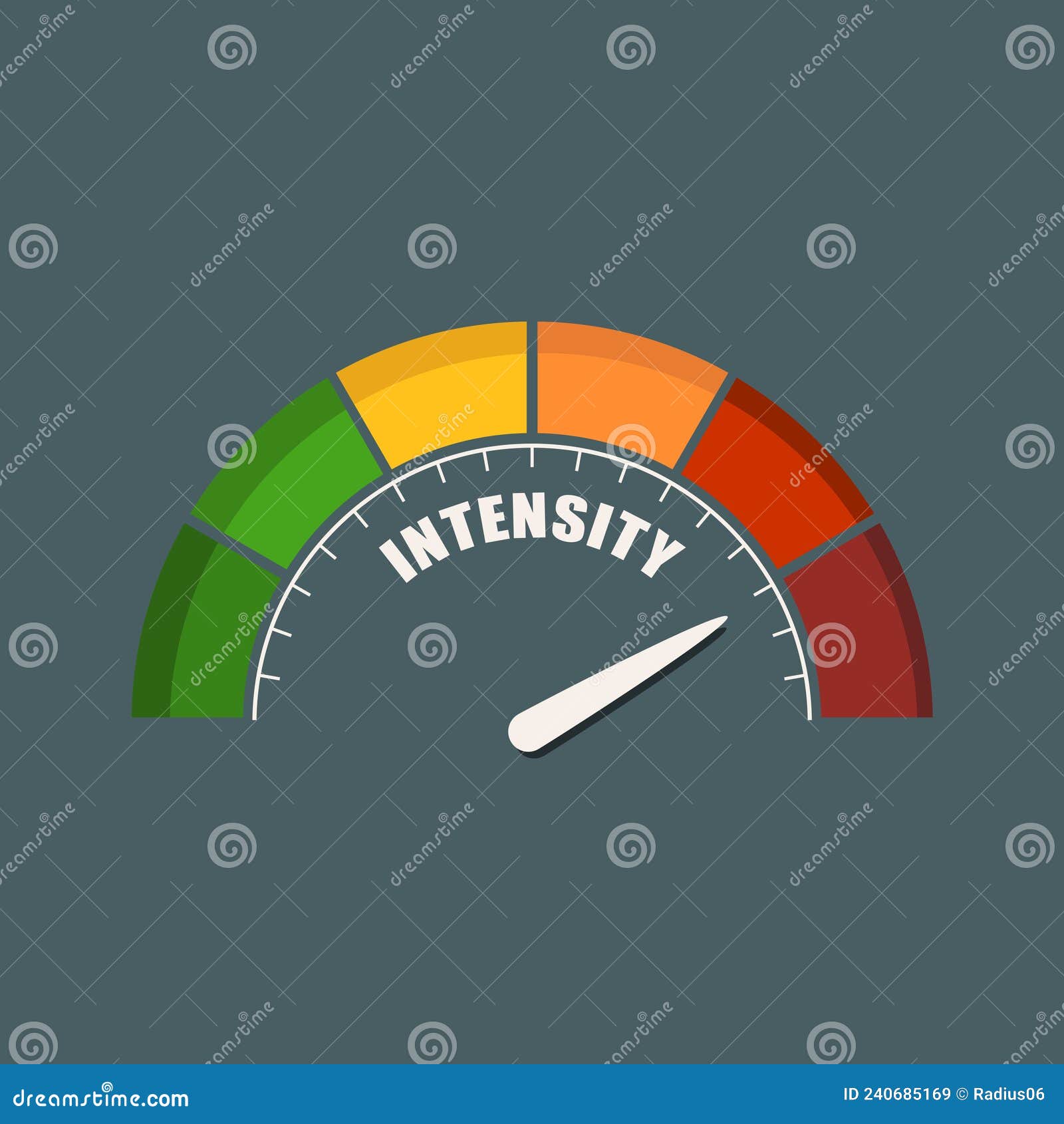Intensity Measuring Device with Arrow and Scale. Stock Vector ...