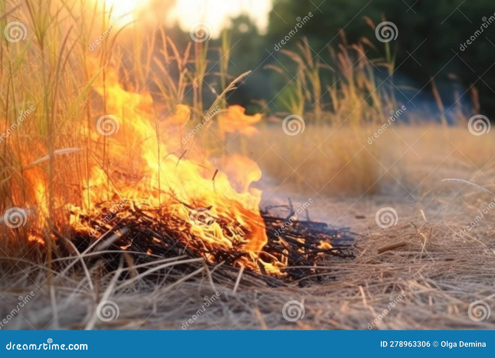 Intensity of Spring Forest Fires, with Dry Grass Flames Raging ...