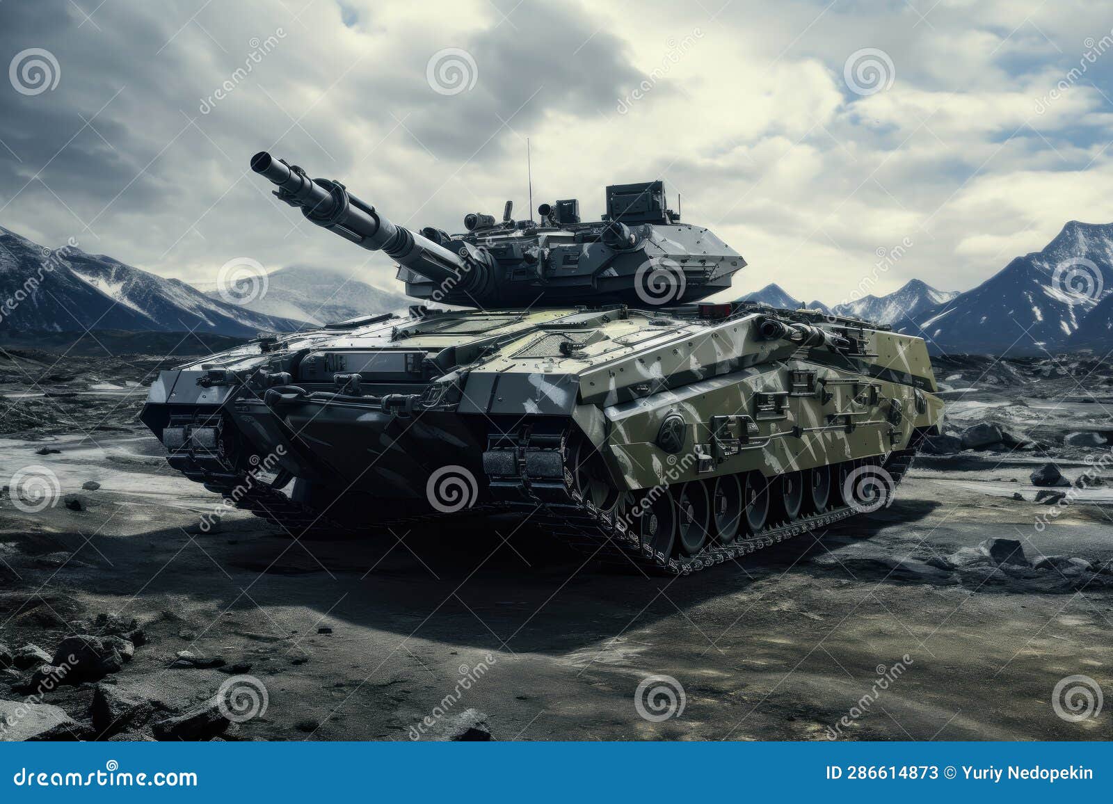 Intensity of a Tank Battle Enhanced by the Use of Drones. Stock Image ...