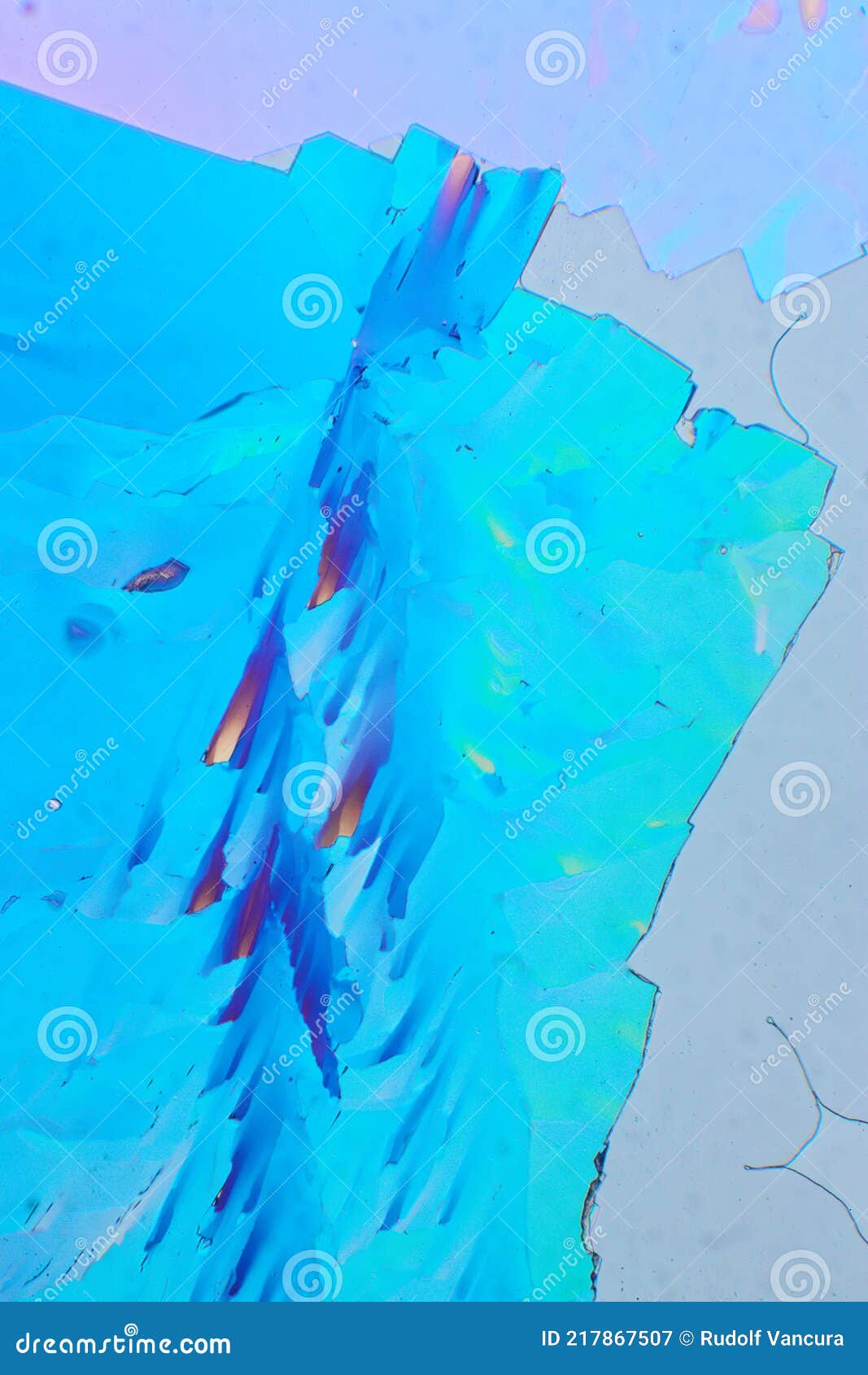 Crystals of Intensive Blue Under Pola-Microscope Stock Image - Image of ...