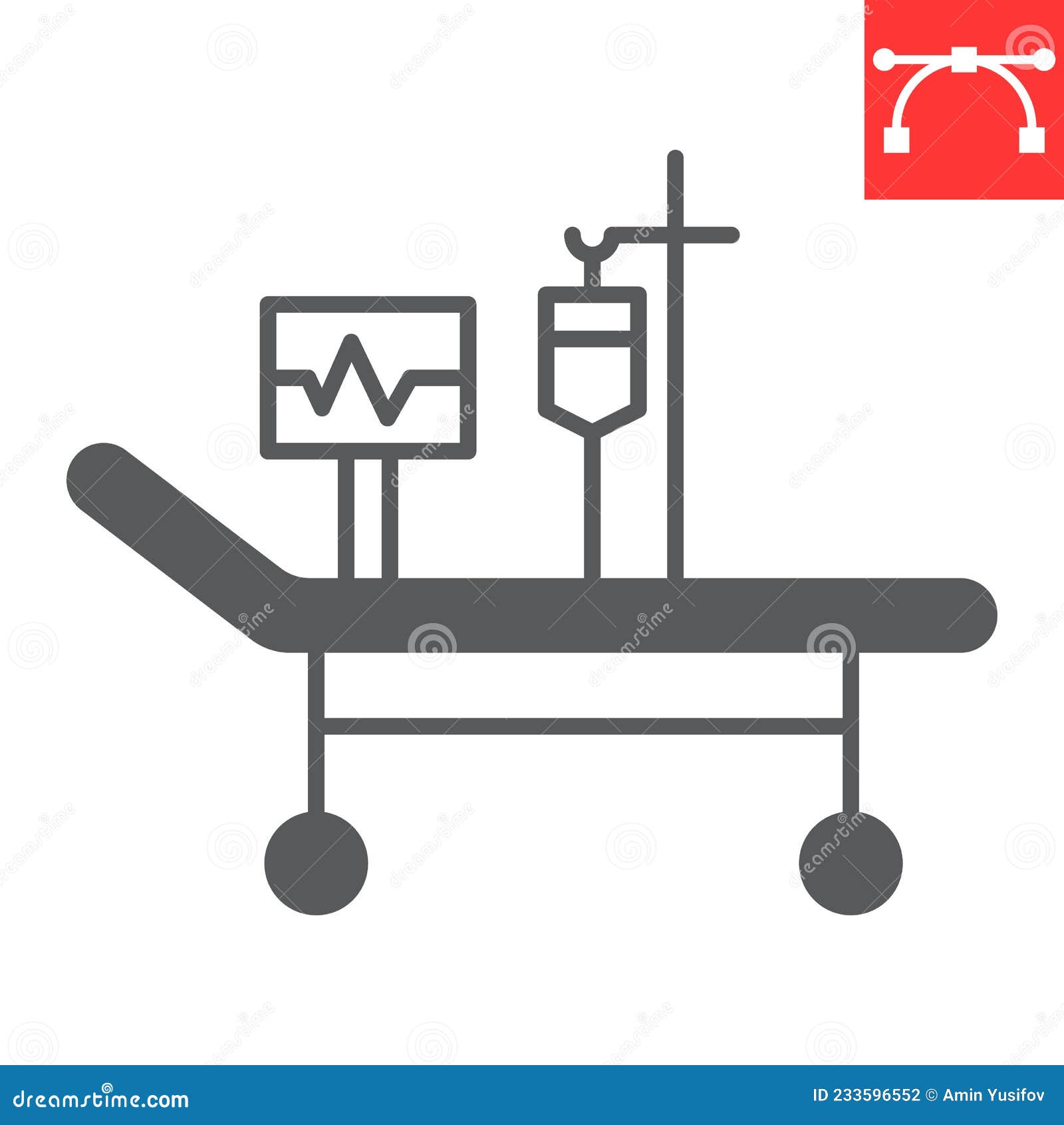 Intensive care glyph icon stock vector. Illustration of equipment ...