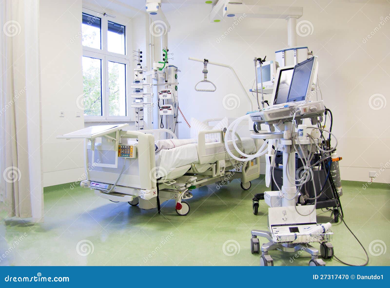 Intensive Care Unit with Monitors Stock Photo - Image of healthy ...