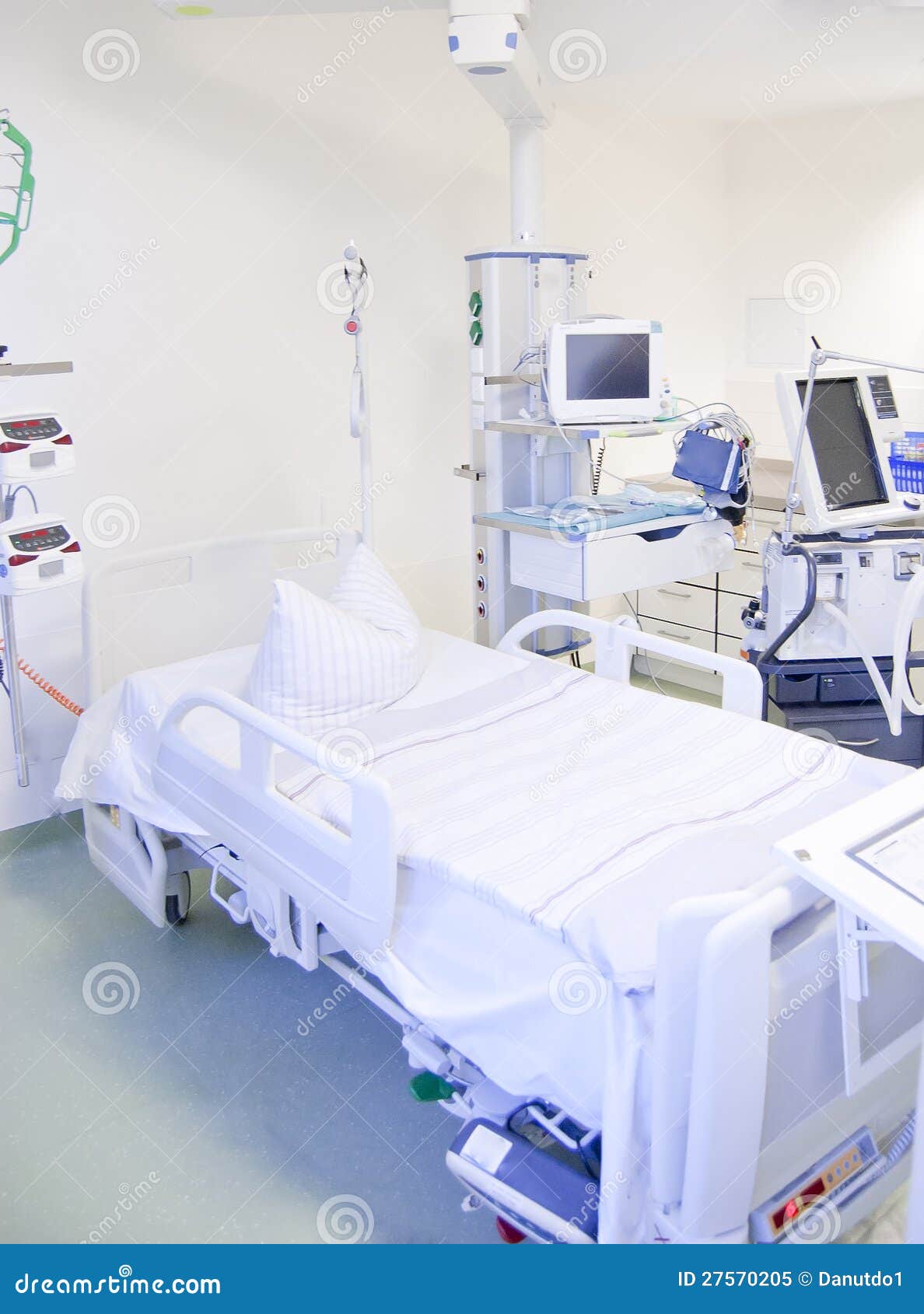 Intensive Care Unit with Monitors Stock Image - Image of looking ...