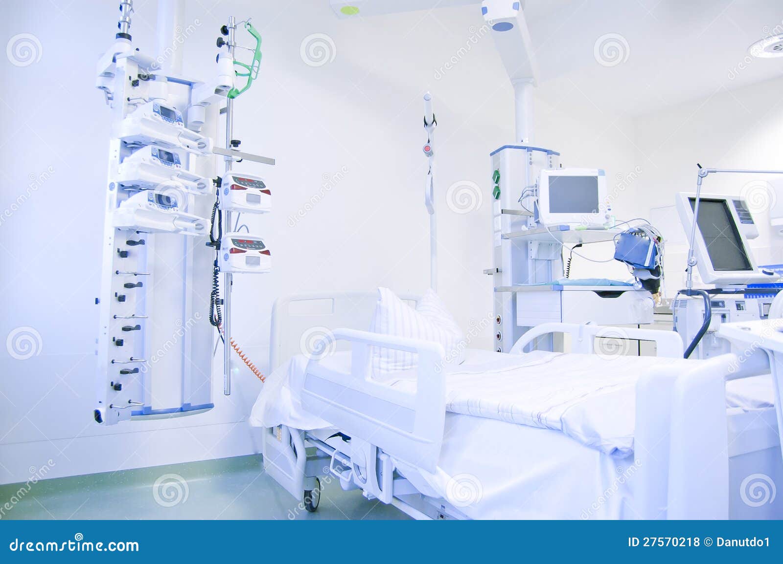 Intensive Care Unit with Monitors Stock Photo - Image of illness ...