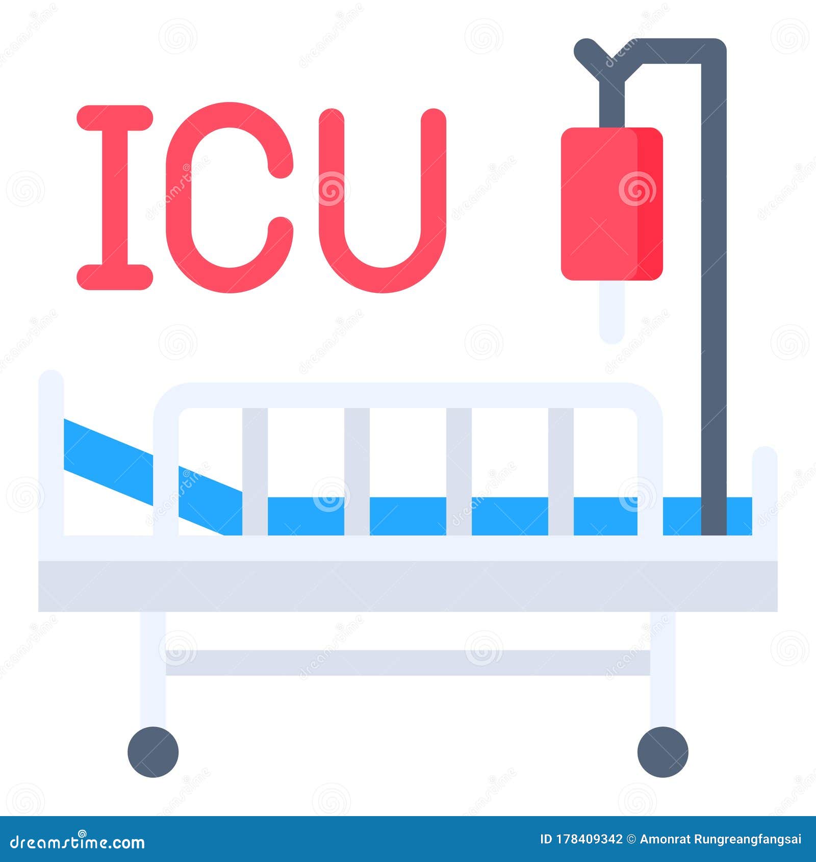 Intensive Care Unit Vector Illustration, Flat Style Icon Stock Vector ...