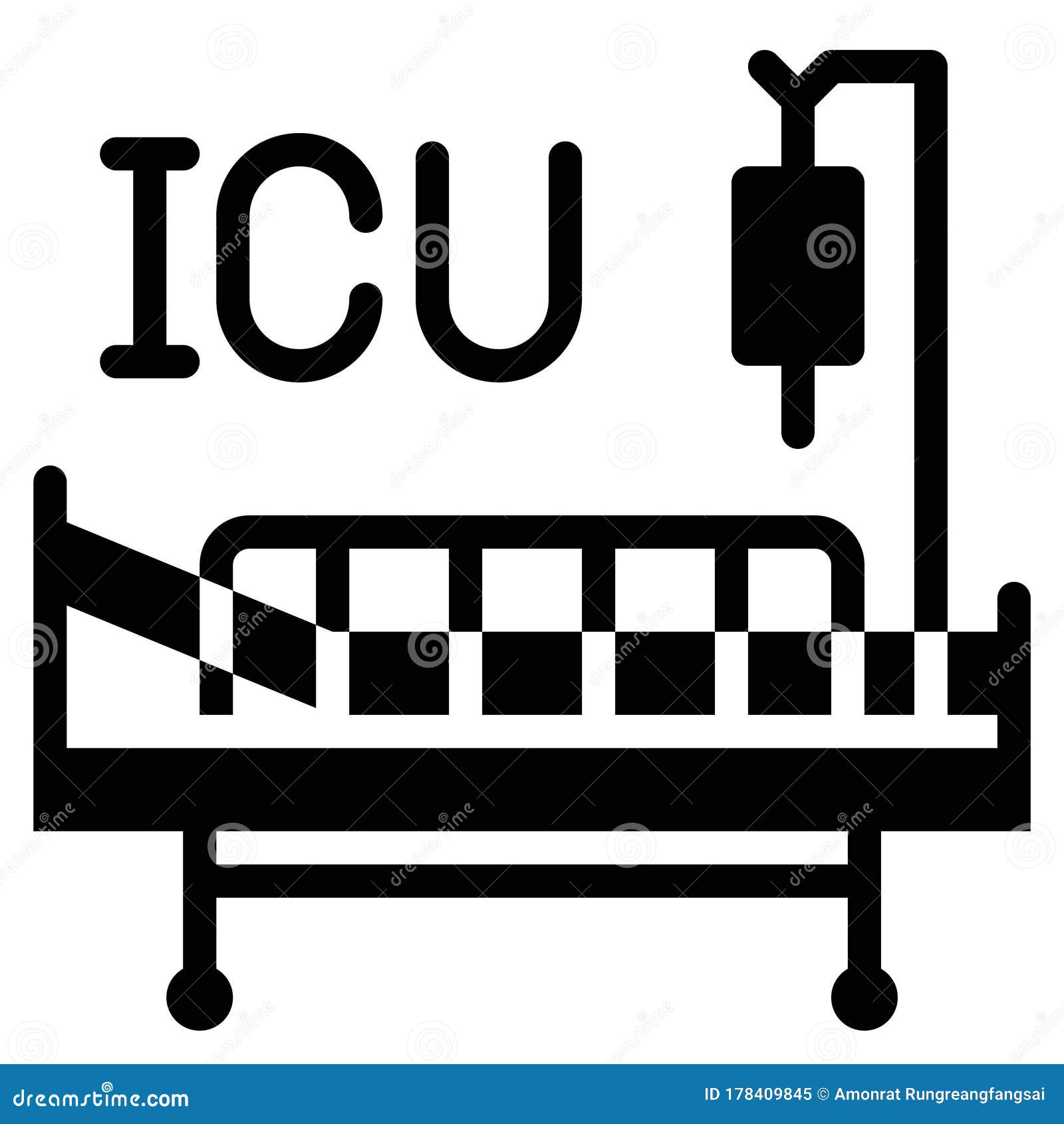 Intensive Care Unit Vector Illustration, Solid Style Icon Stock Vector ...